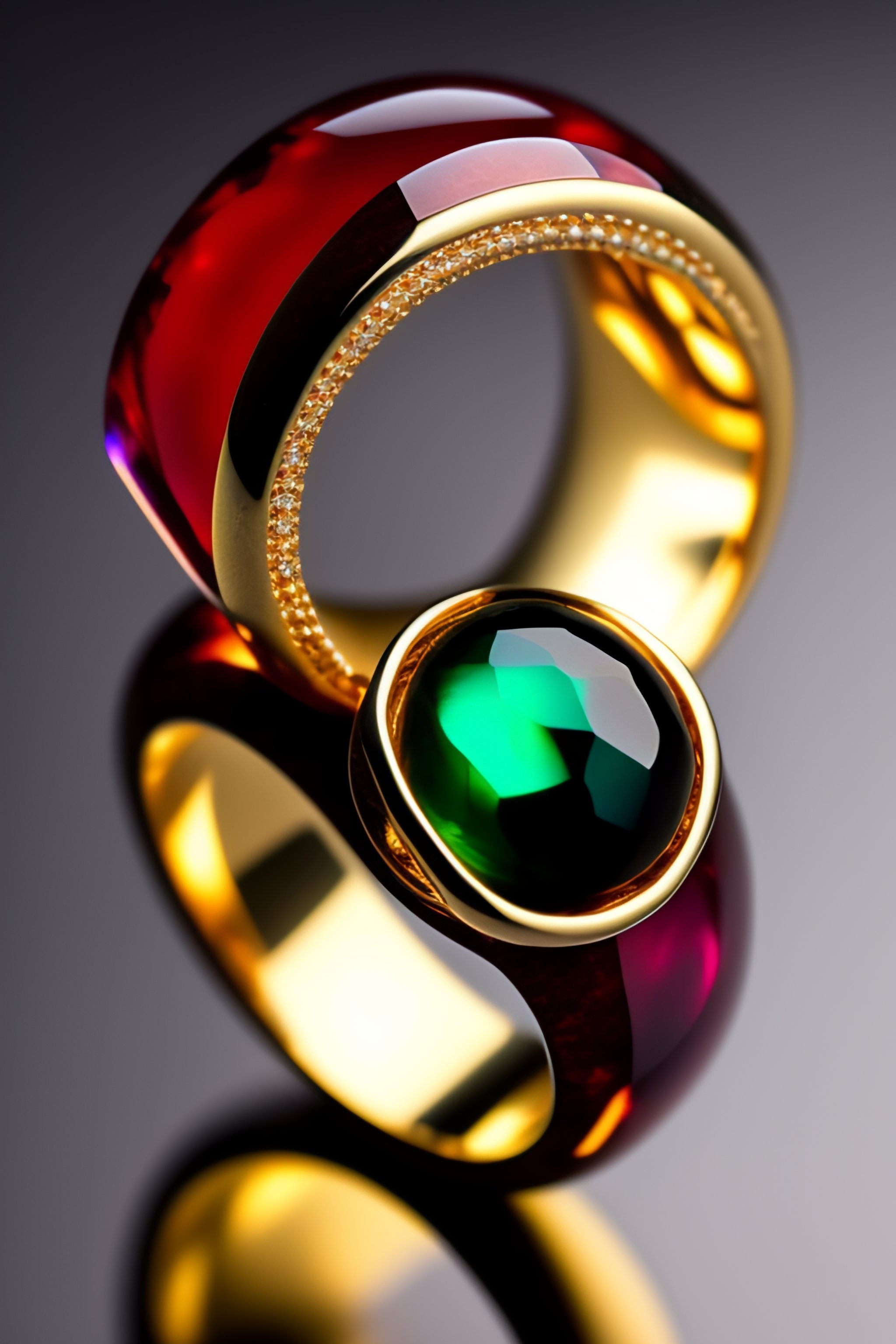 Lexica - Beautiful old ring with large shiny red stone