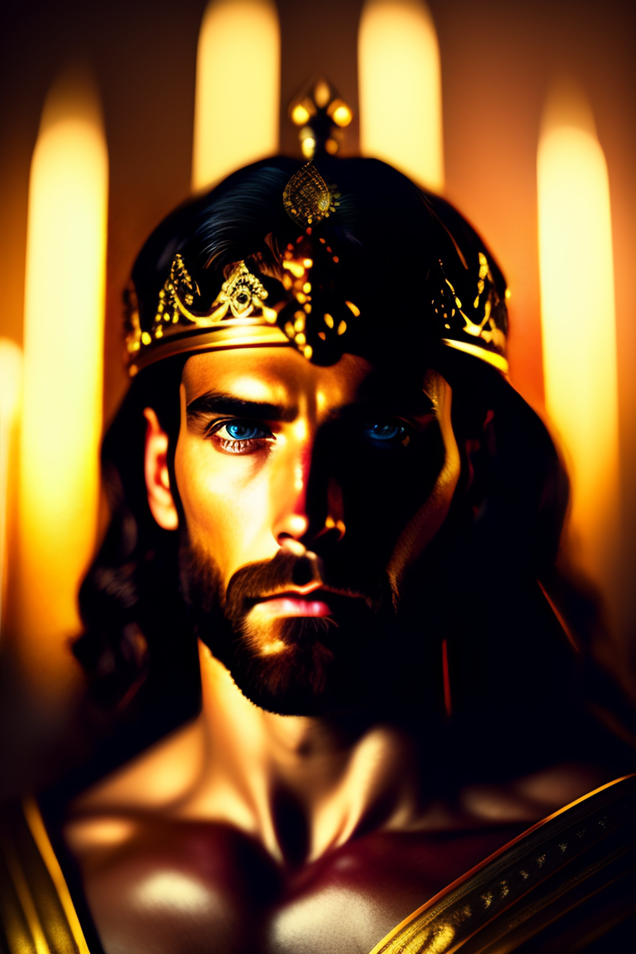 Lexica - Jesus, king, crown of thorns, realistic photography, shining ...