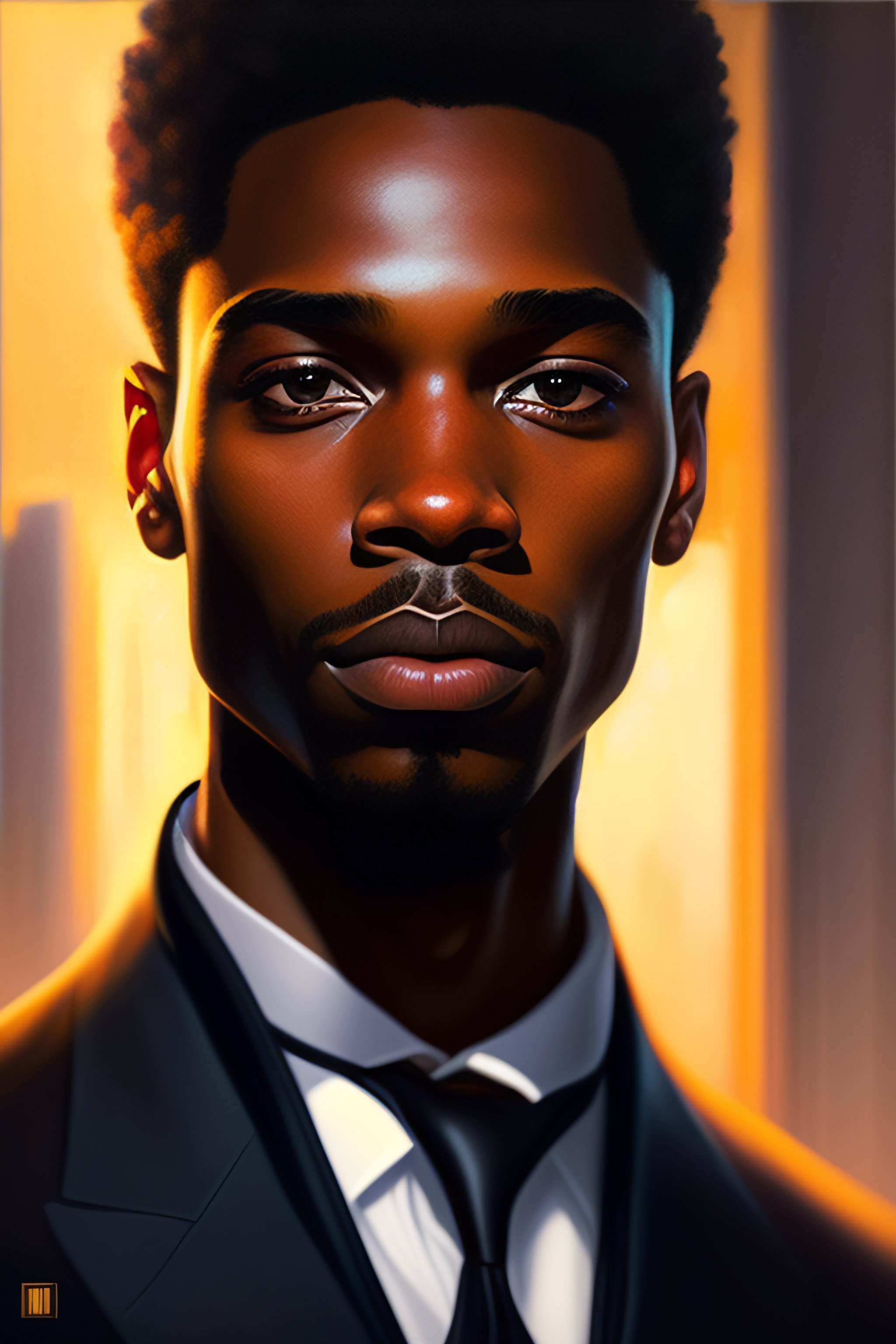 Lexica - Portrait of an IT Engineer as black man cute-fine-face, full ...