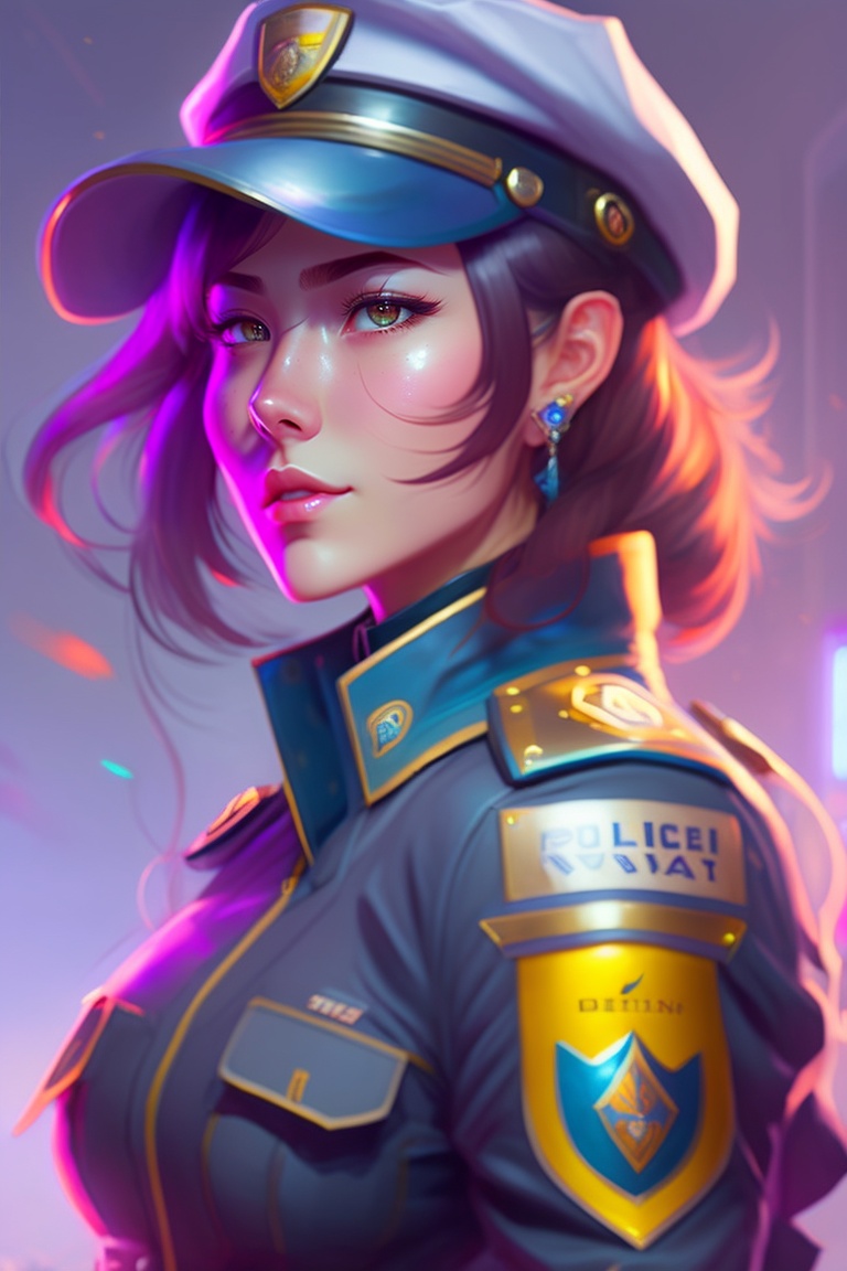 Lexica - Stunning Portrait of D.VA from Overwatch wearing a police ...