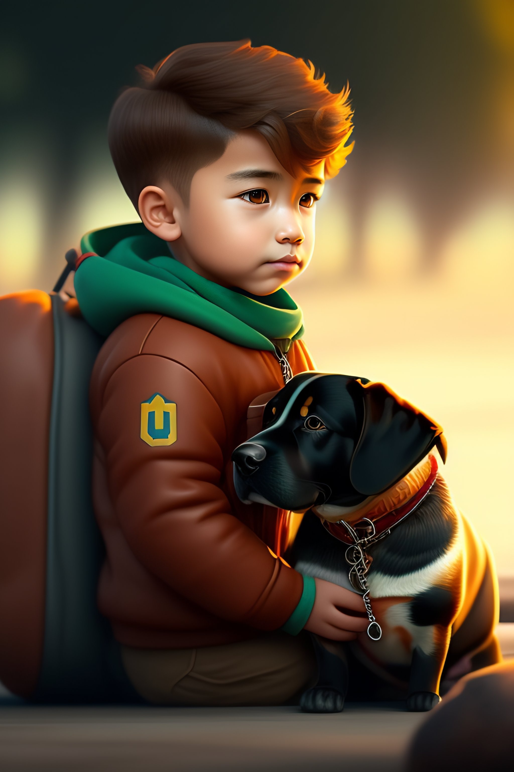 Lexica - BOY AND DOG IN PIXAR STYLE TRENDING ON ARTSTATION