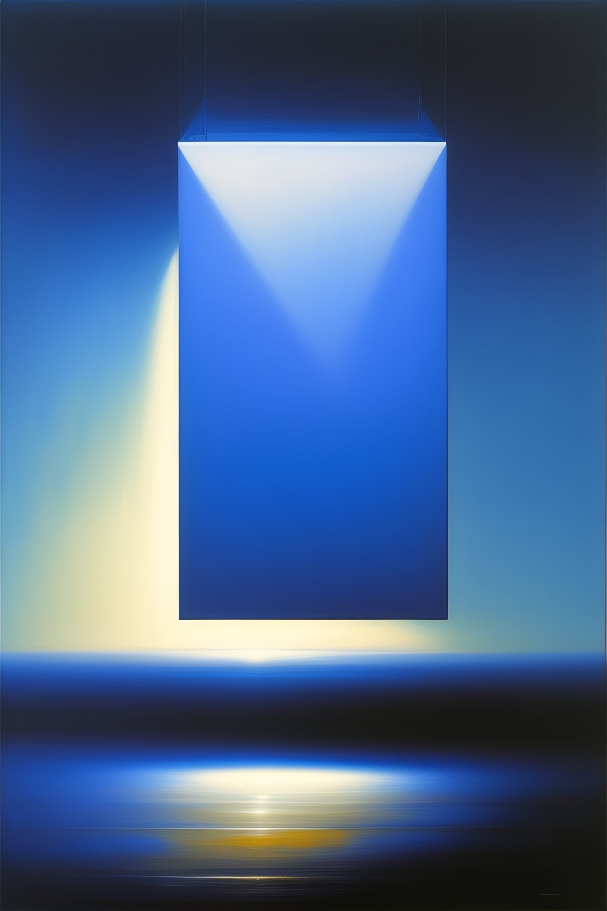 Lexica - A floating rectangle, very bright white light, enlightening ...