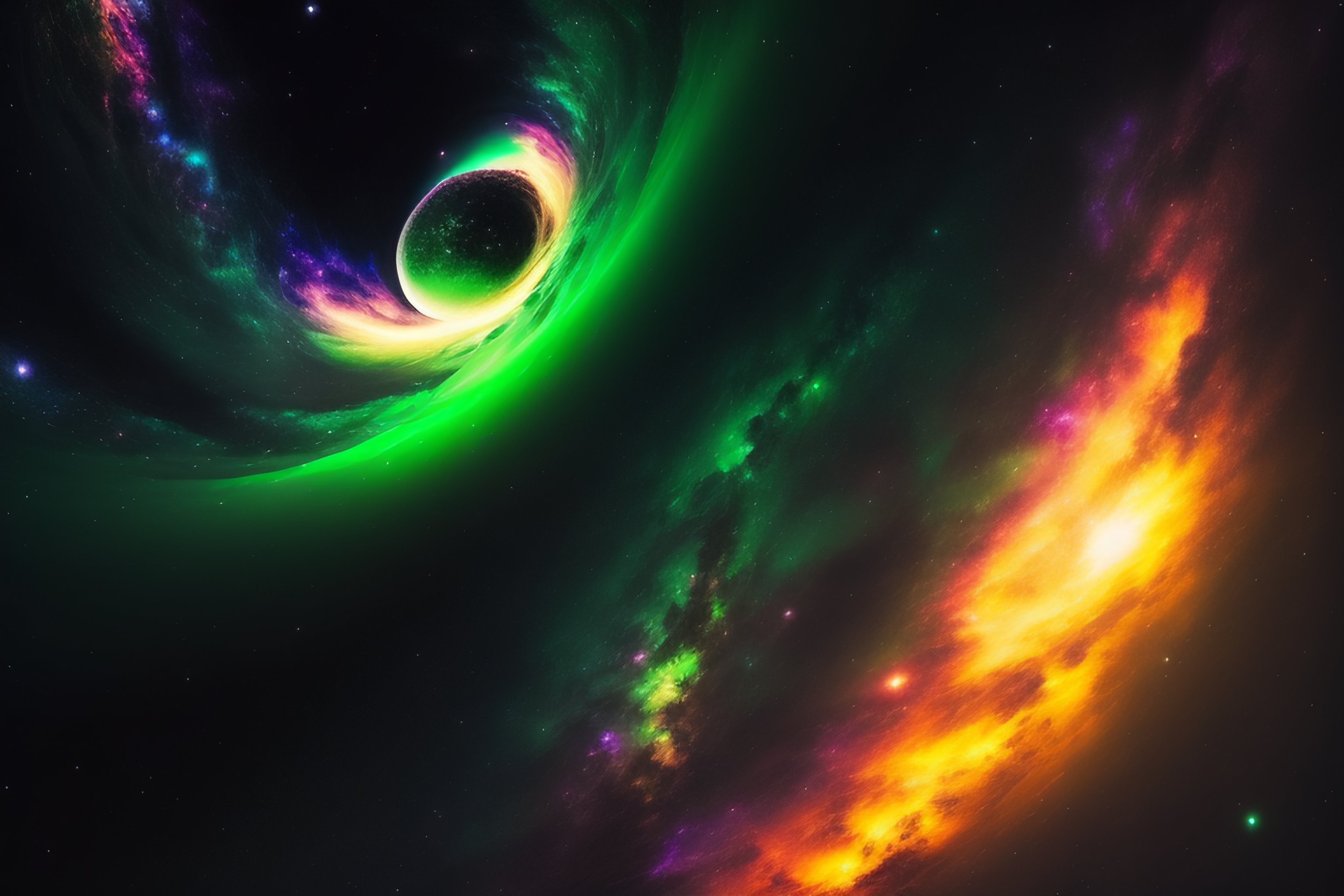 Lexica - Green and black scheme colors, black and green galaxy, space ...
