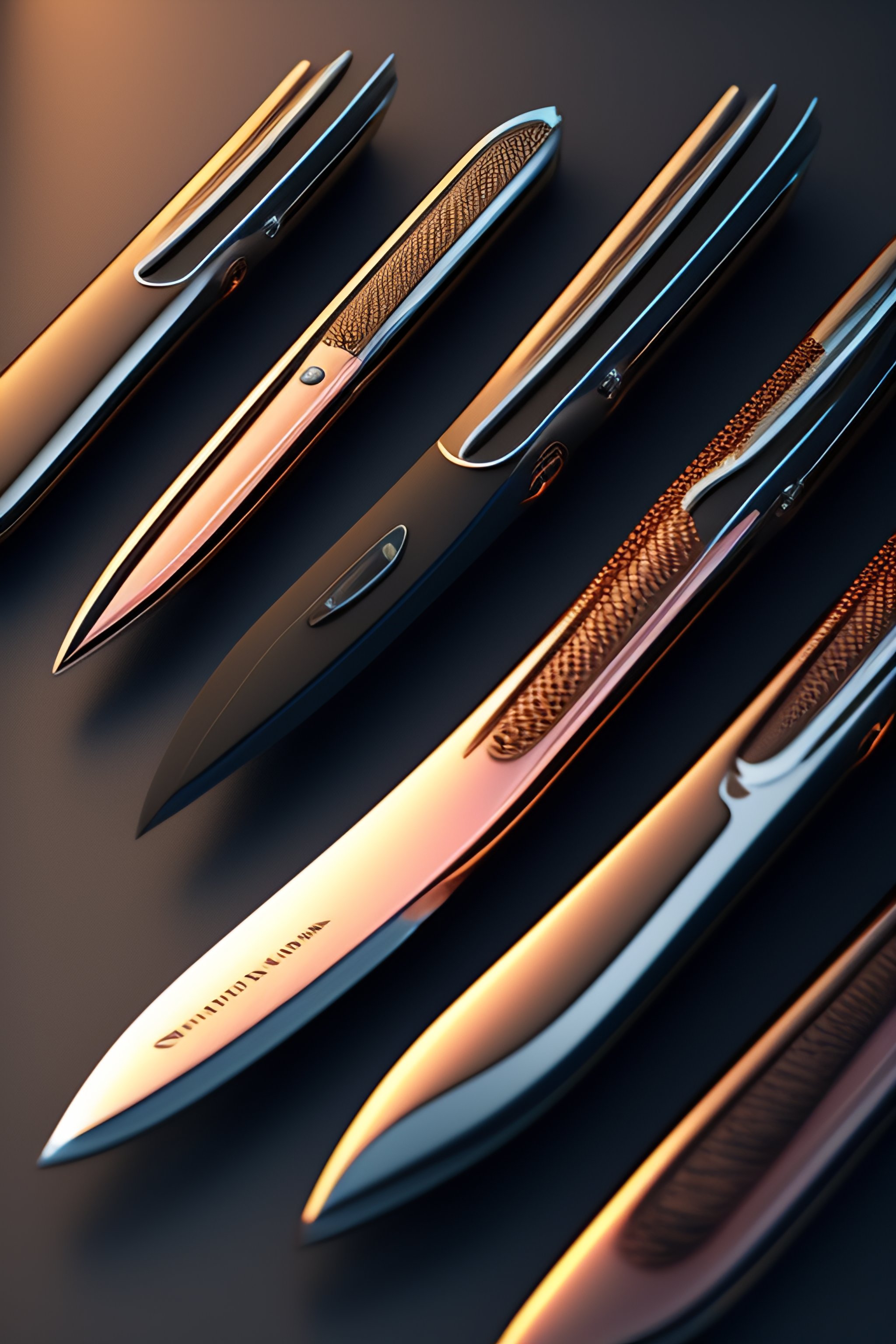 Lexica - Sleek futuristic knives. cinematic style digital art render ...