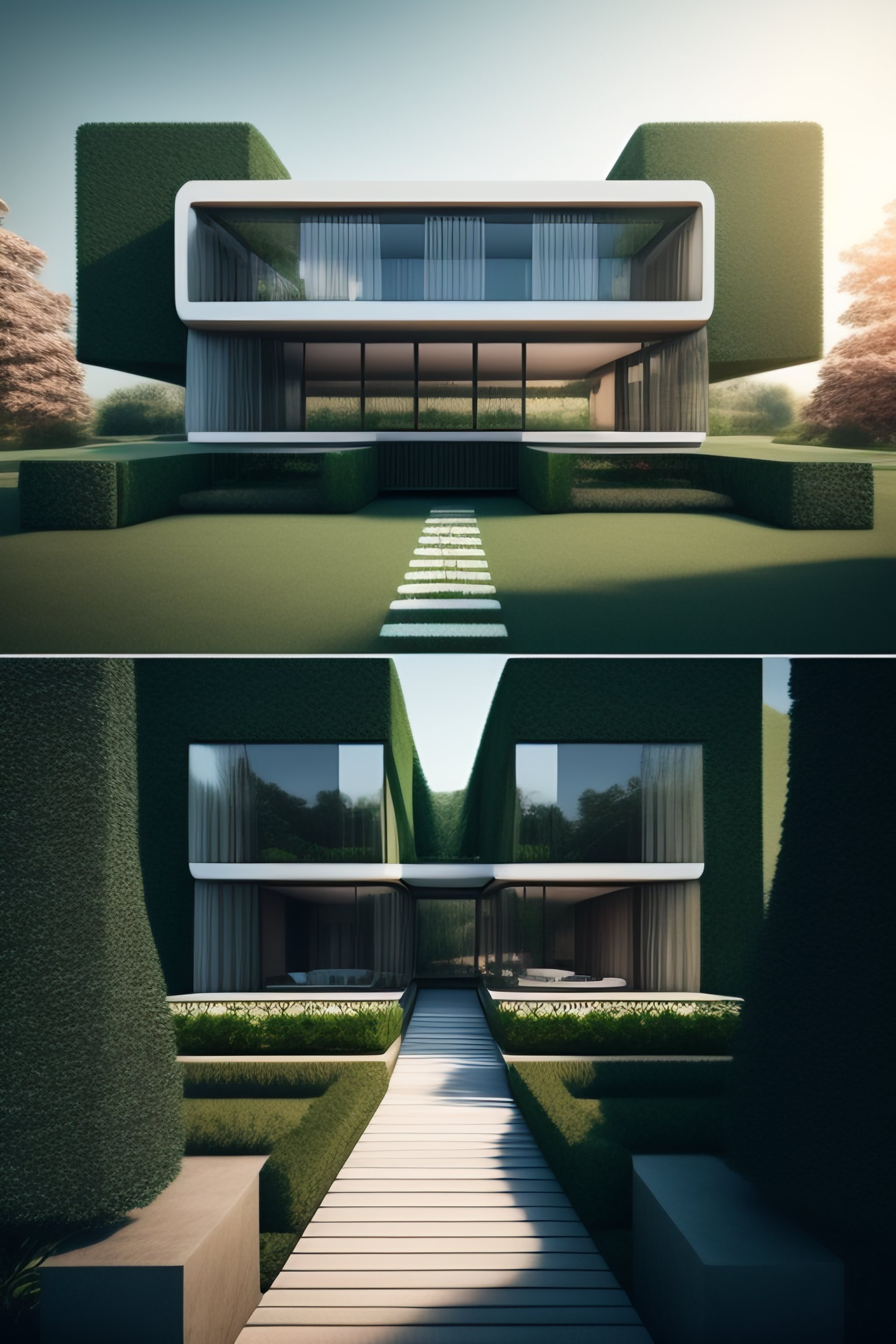 Lexica - A house (mansion type) with three floors, the second is open ...