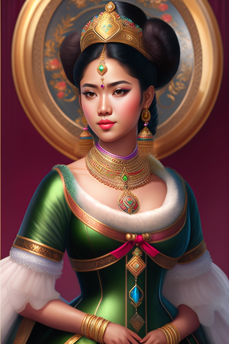 Lexica - Depict Purbararang as a haughty and vain princess, portrayed ...
