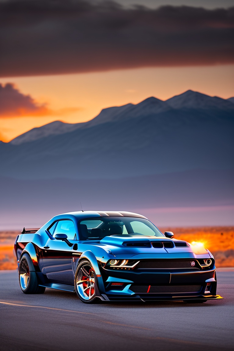 Lexica - A sleek black Dodge Demon with a striking silver edge ...