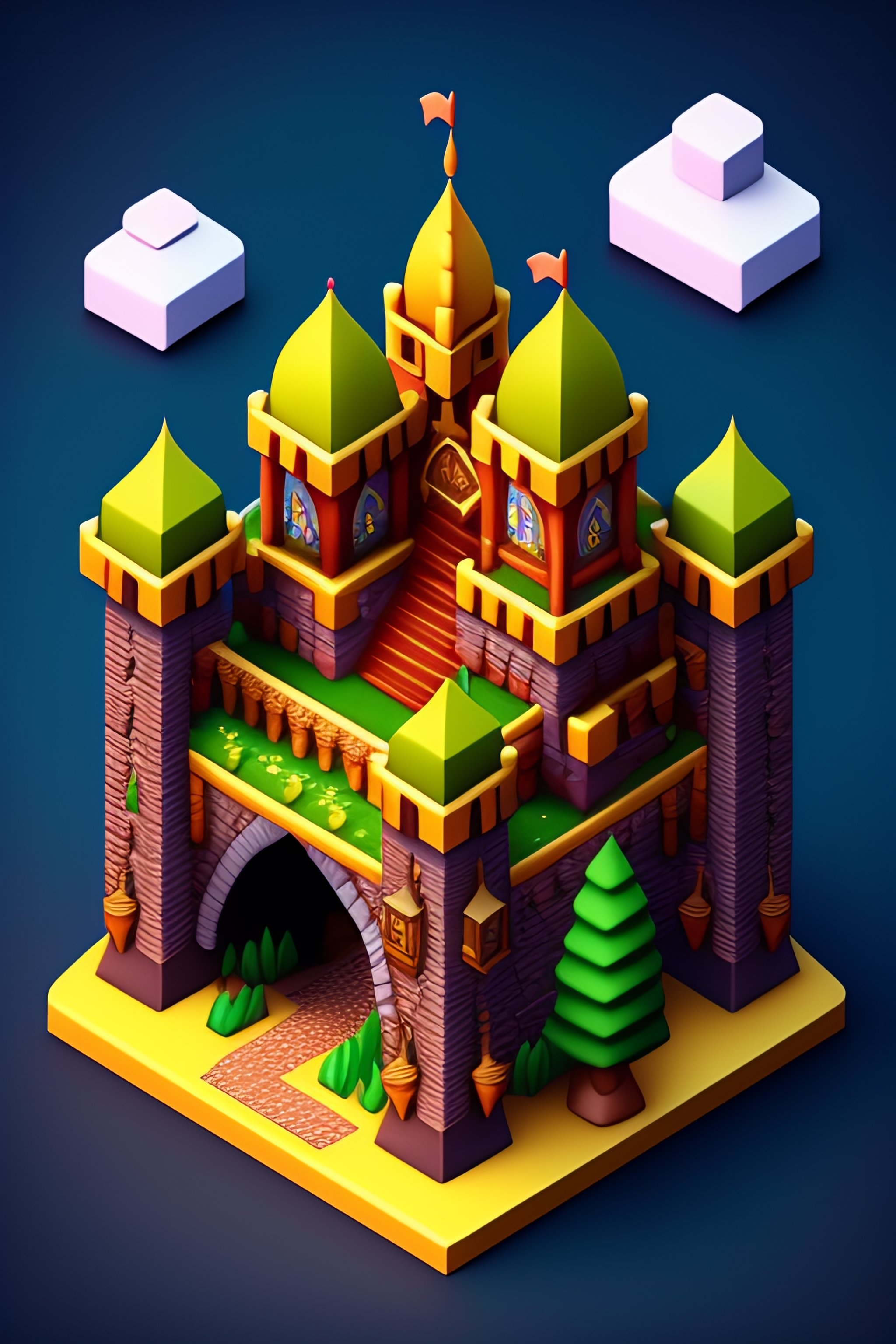 Lexica - Detailed isometric castle, C&C, strategic game, no background ...