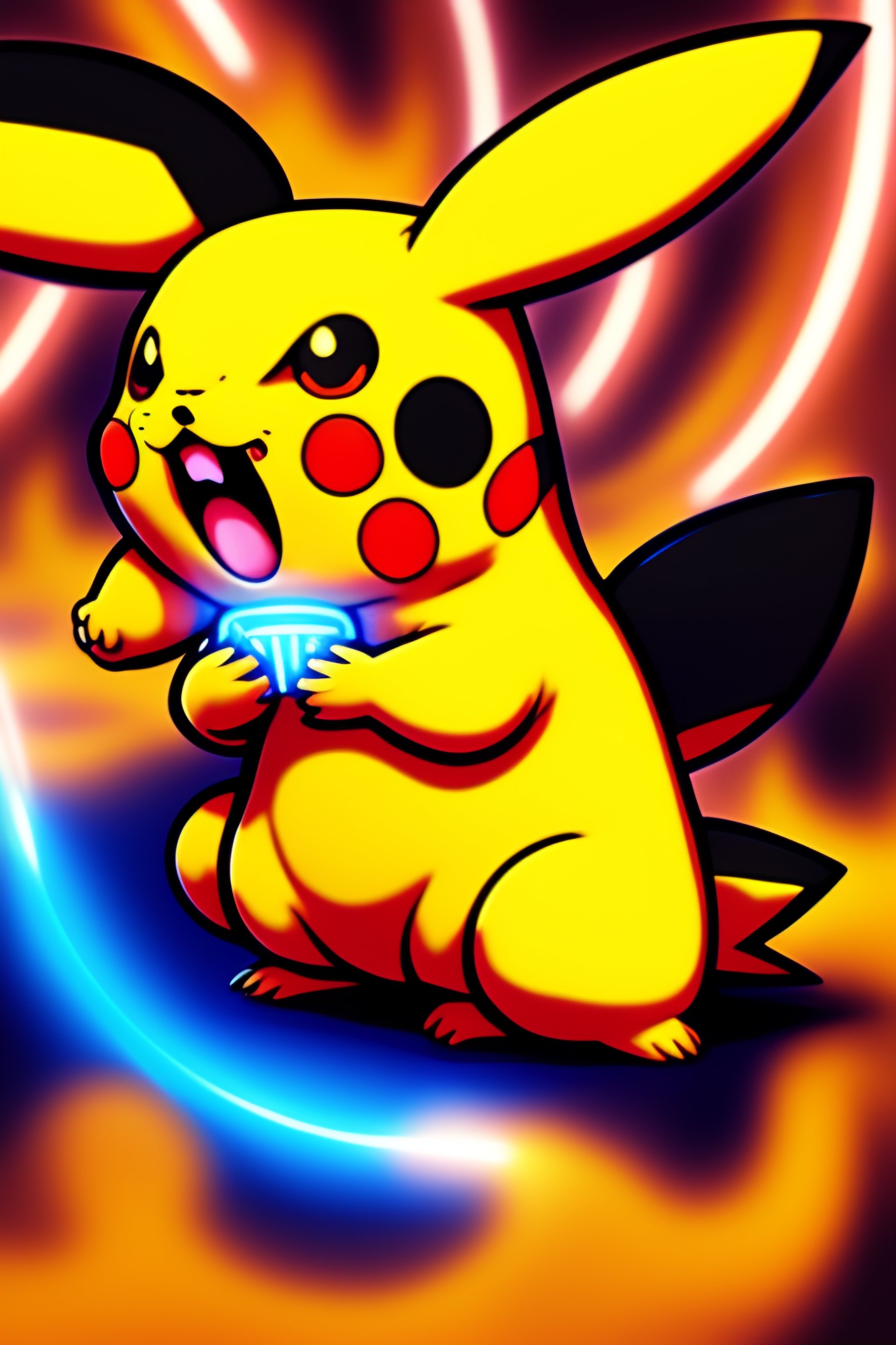 Lexica - Pikachu battling charmander with an electric attack anime ...
