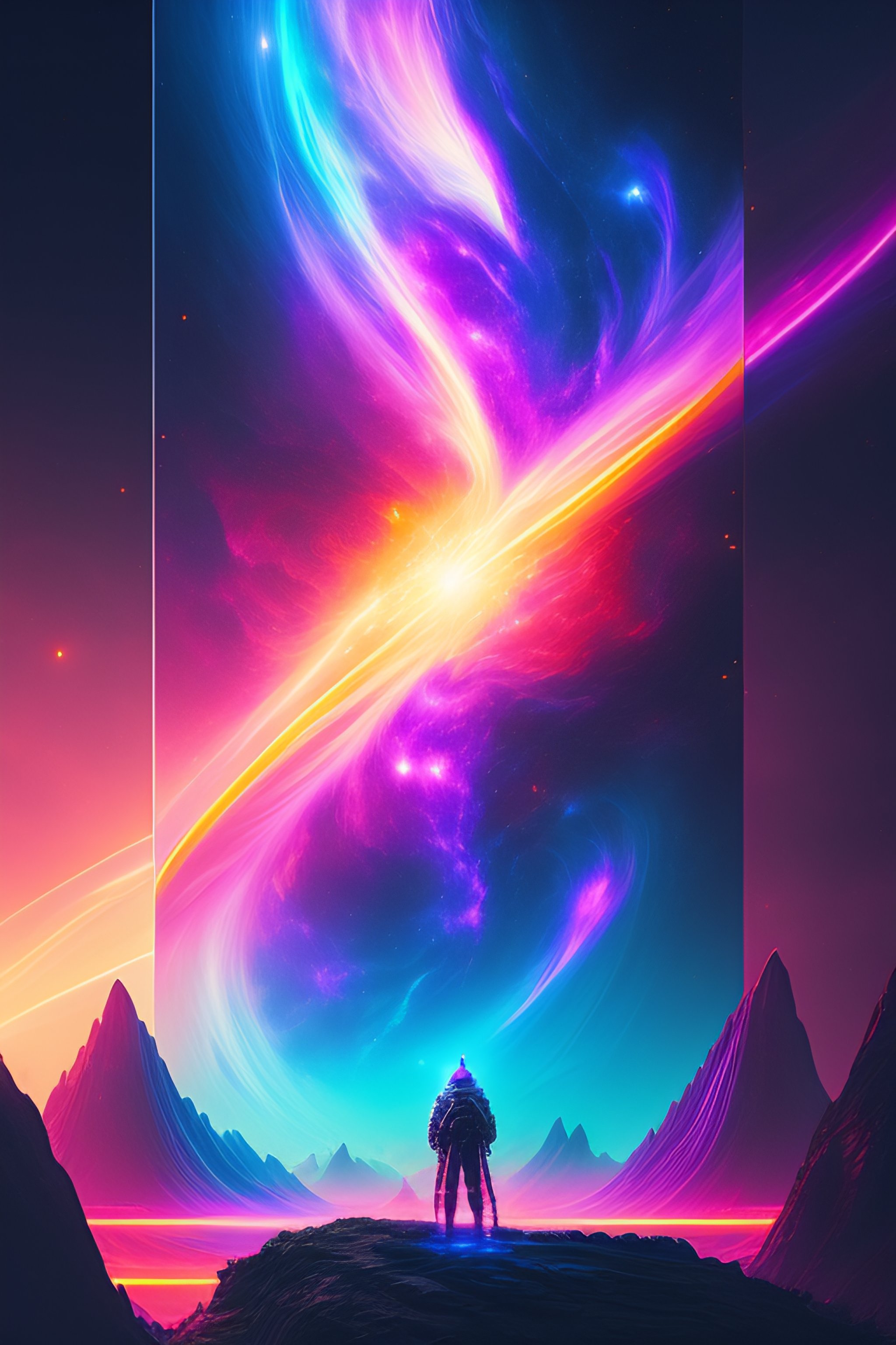 Lexica - Ultradetailed illustration of an energy spell in a galaxy ...