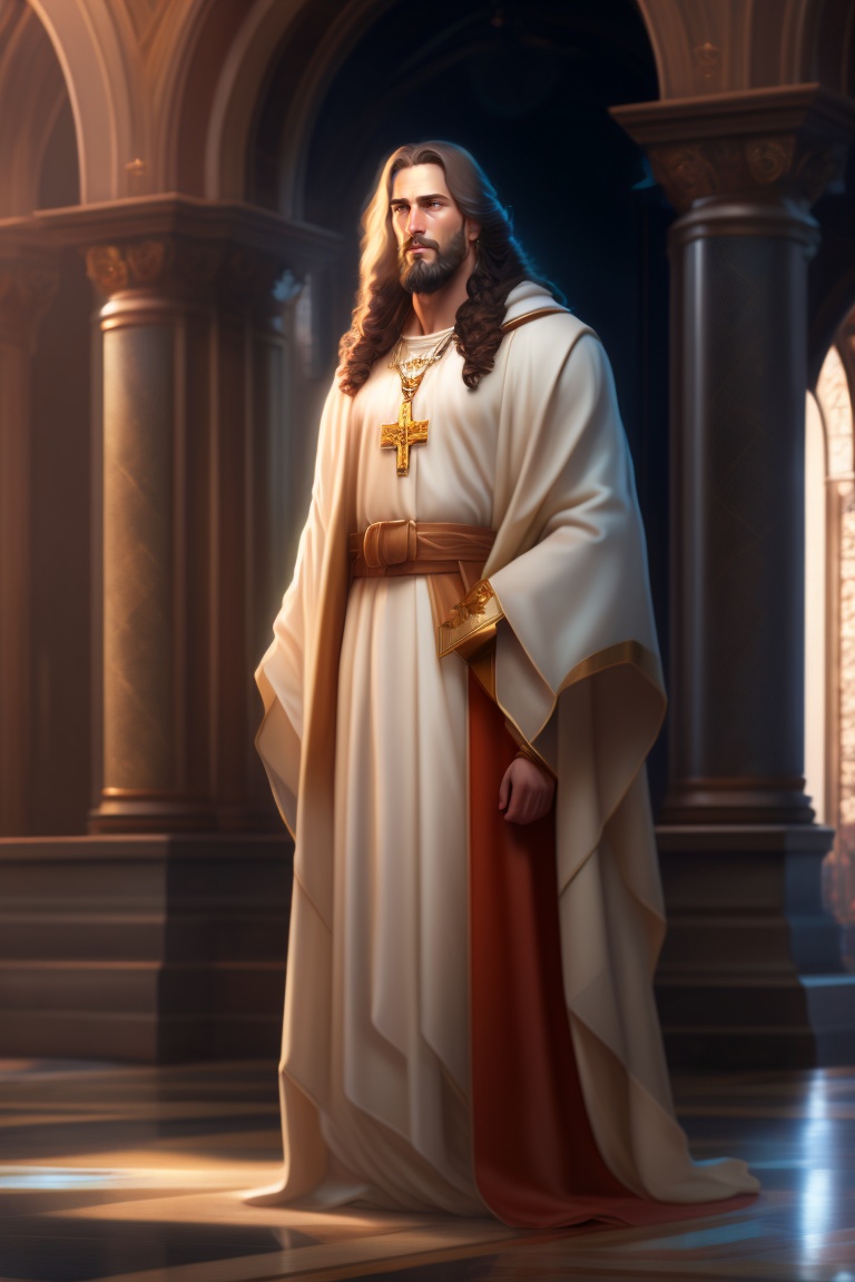 Lexica - Jesus christ , full body, realistic, long holy clothes, in his ...