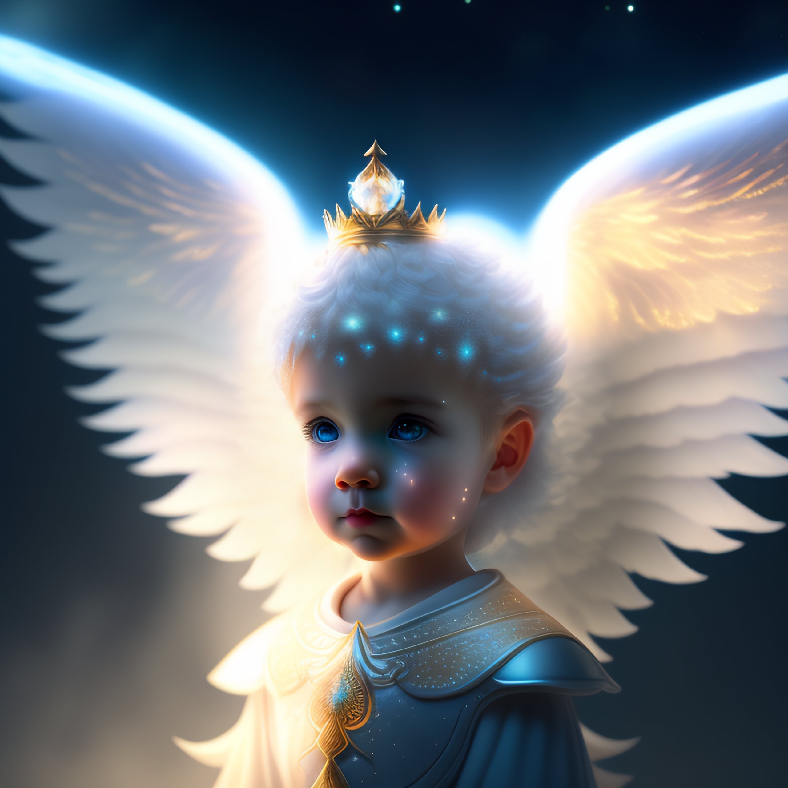 Lexica - A small, childlike being made entirely of shimmering ...