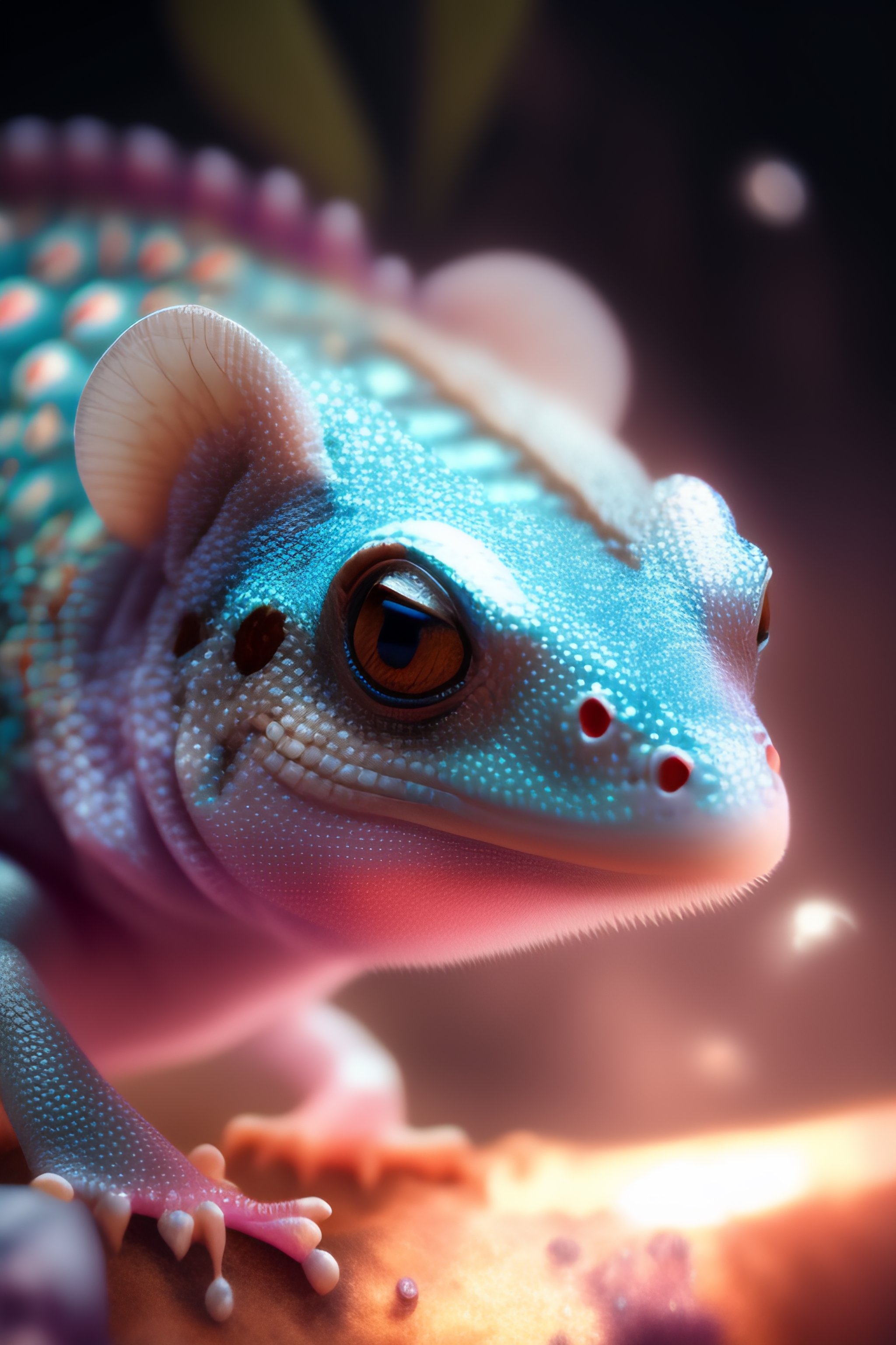 Lexica - Ultra hd! realistic, chrome, cute gecko, pastel, dreamy ...