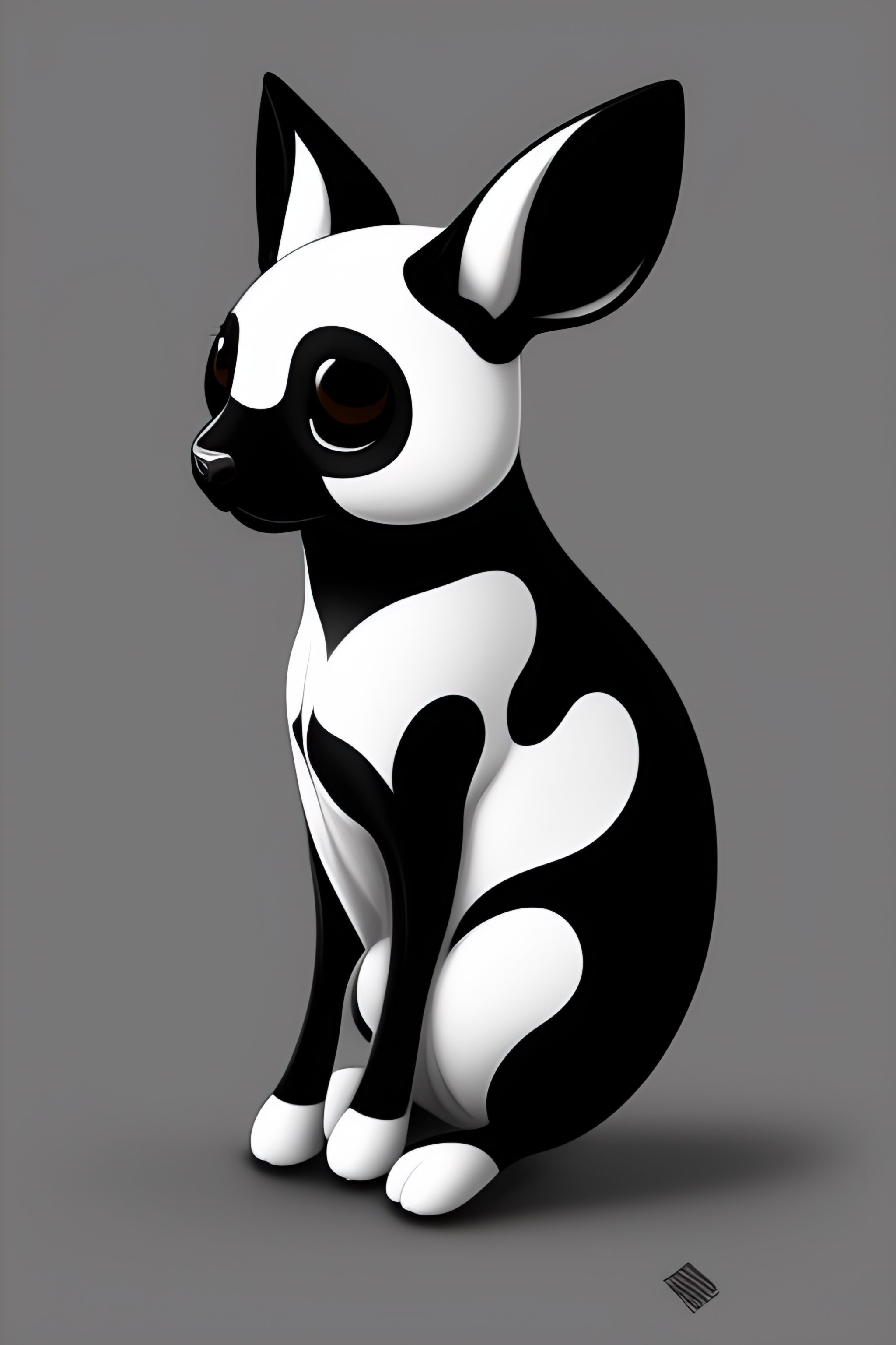 Lexica - A flat simple black and white character design of a cute ...