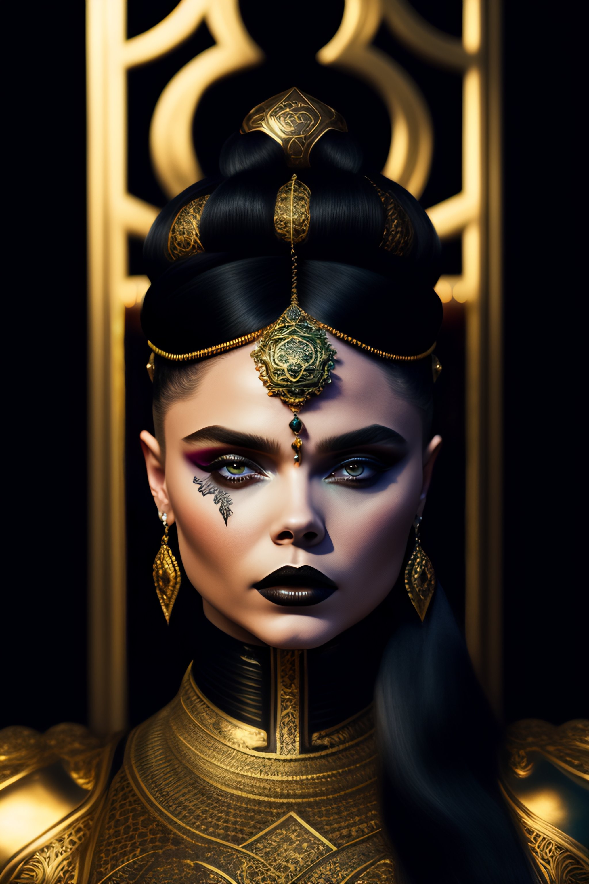 Lexica - Goth Grace Moretz, heavily tattooed with interlocked black ...