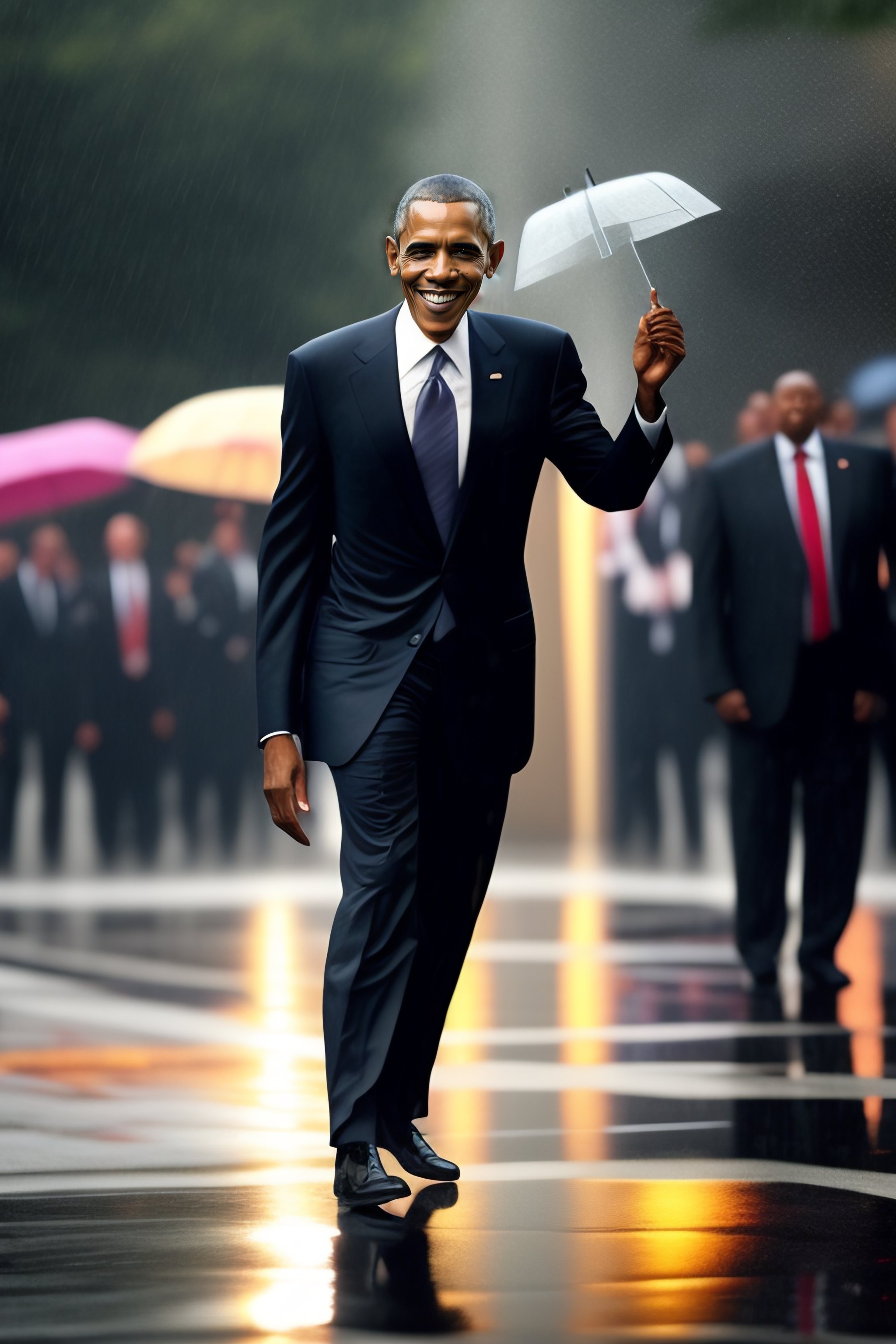 Lexica - Obama dancing salsa under the rain