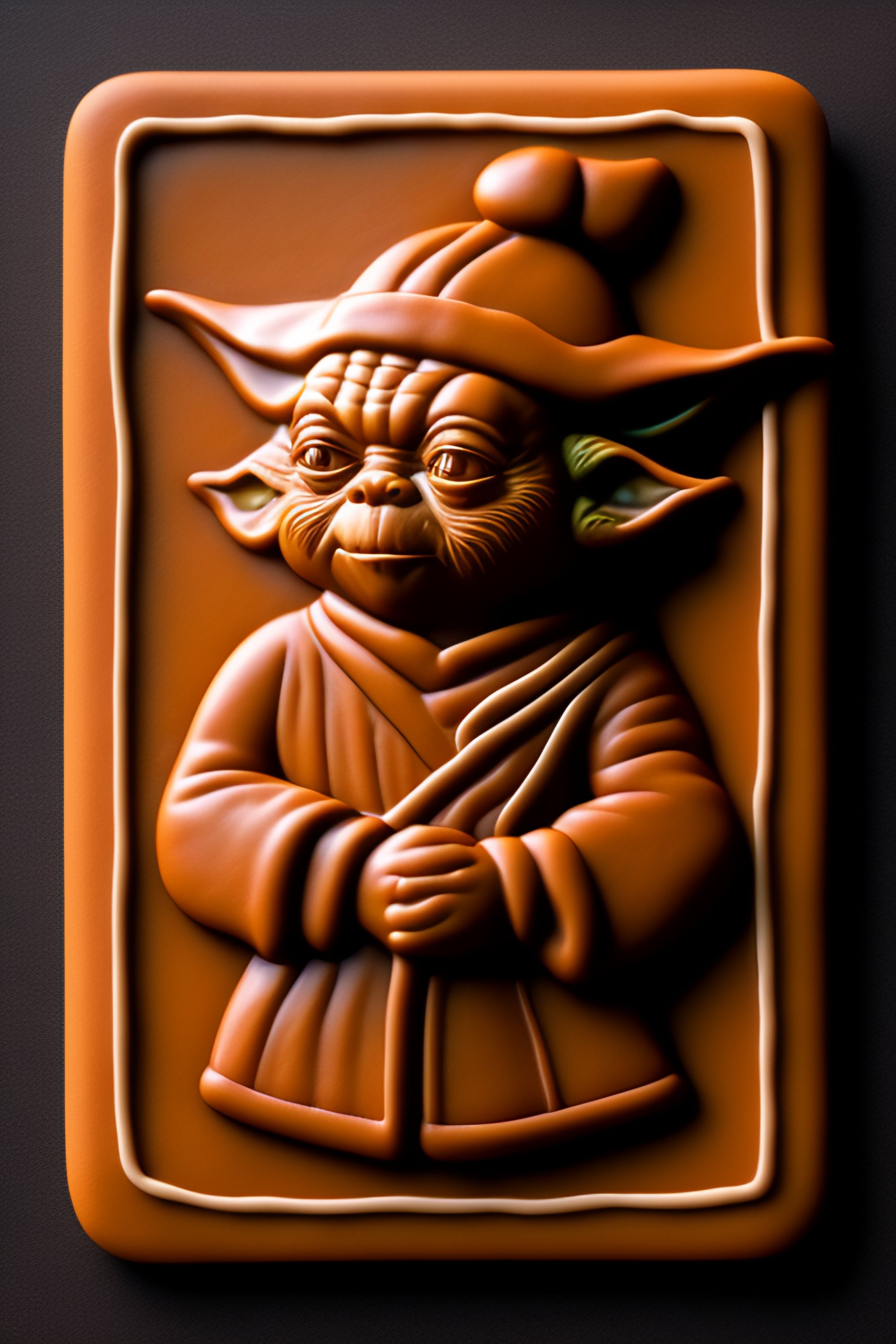 Lexica - Yoda made from gingerbread, in a storm, dramatic lighting ...