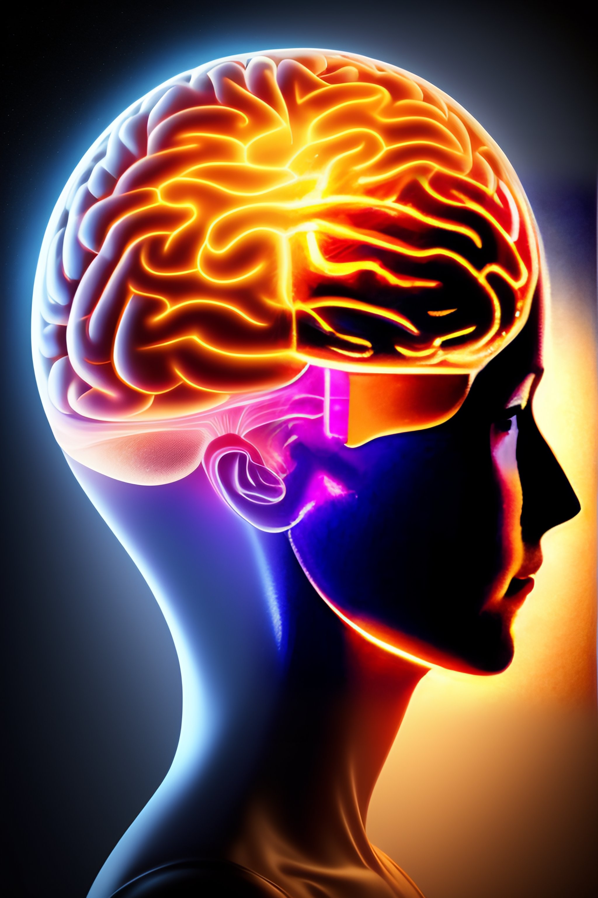 Lexica - A brain with a ripple effect of light radiating out from the ...