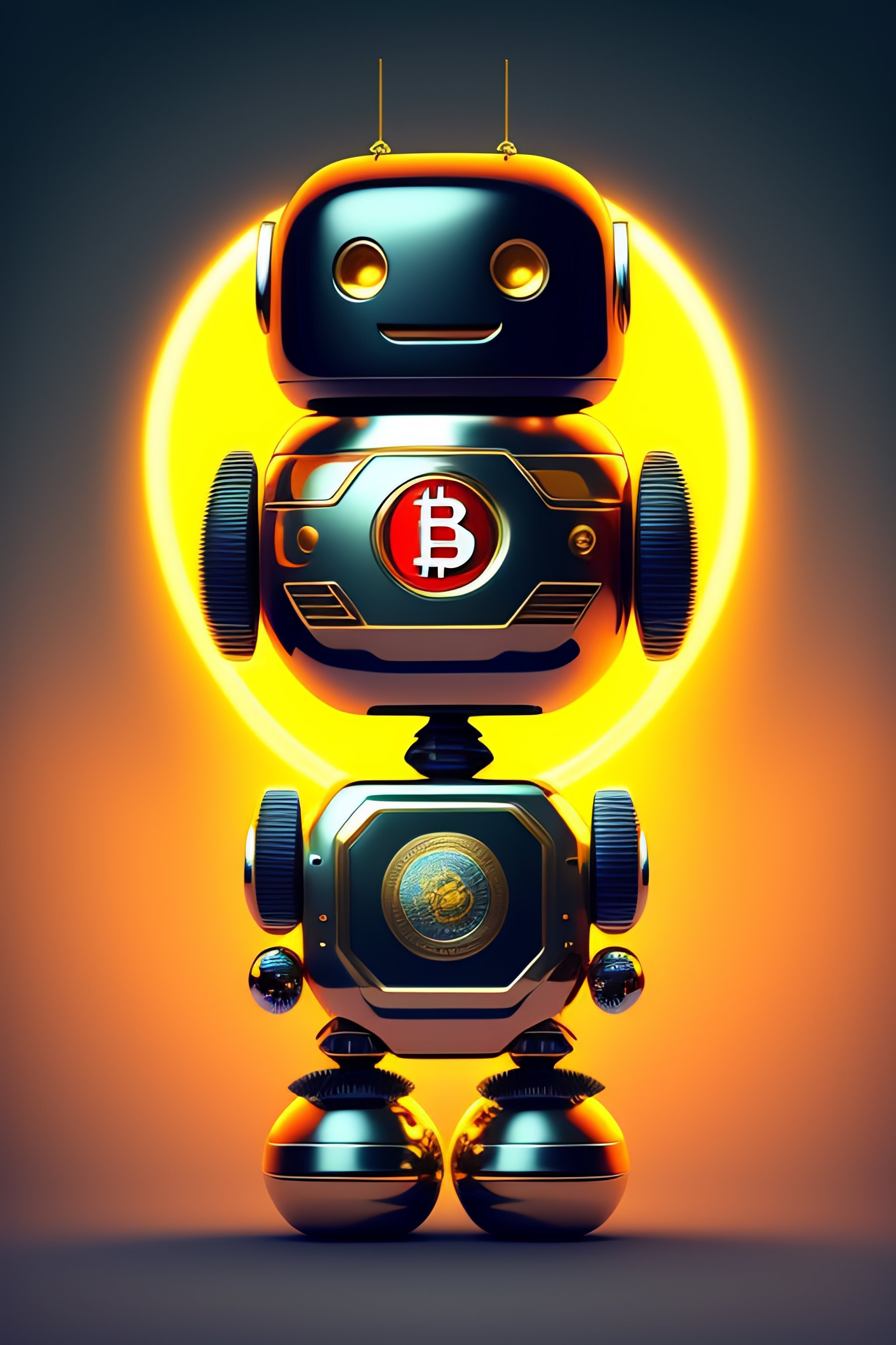 Lexica - An mascot robot, smiling, modern robot, round robot, cartoon ...