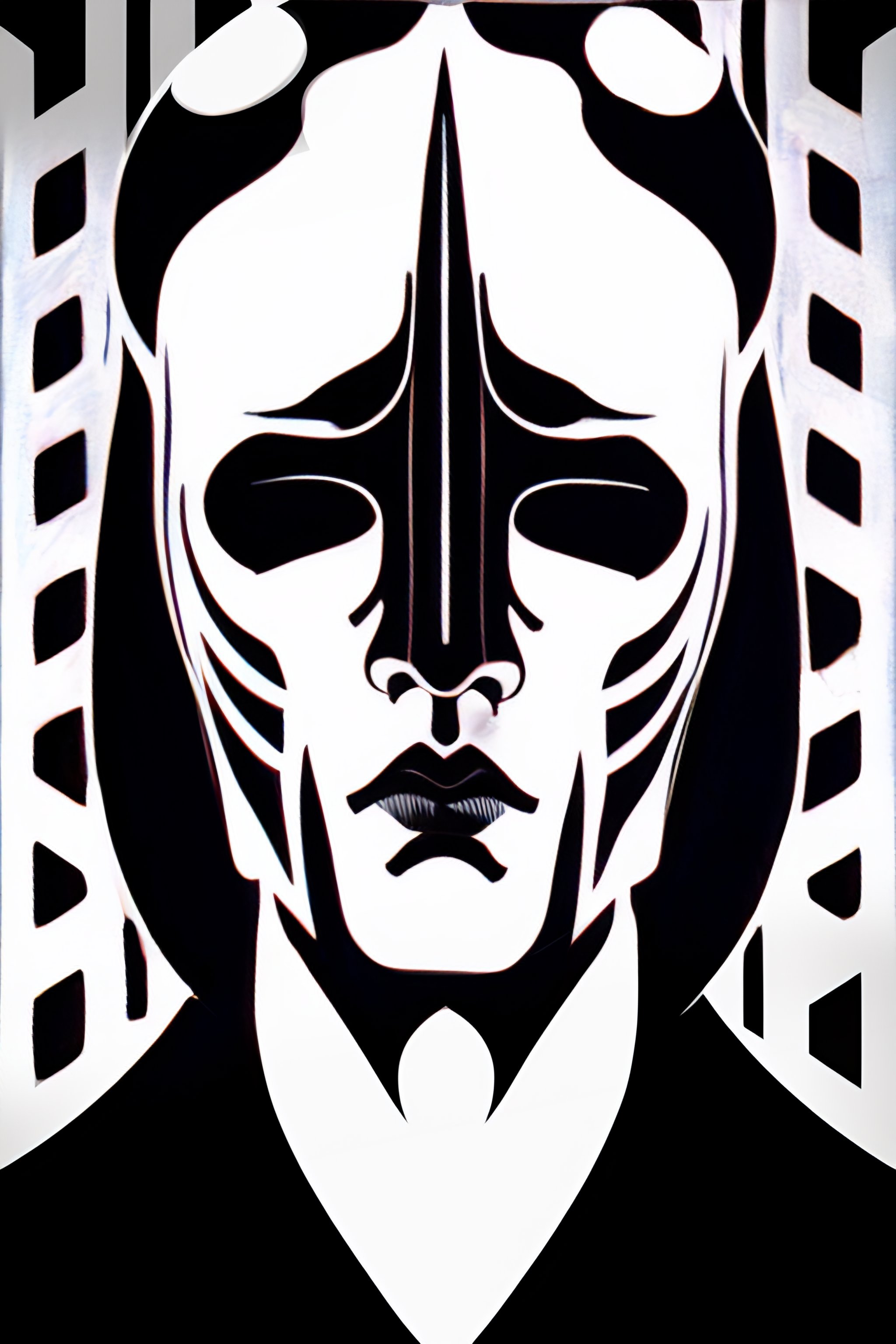 Lexica - Symmetry, one ronin samurai head and only facing front, glare ...