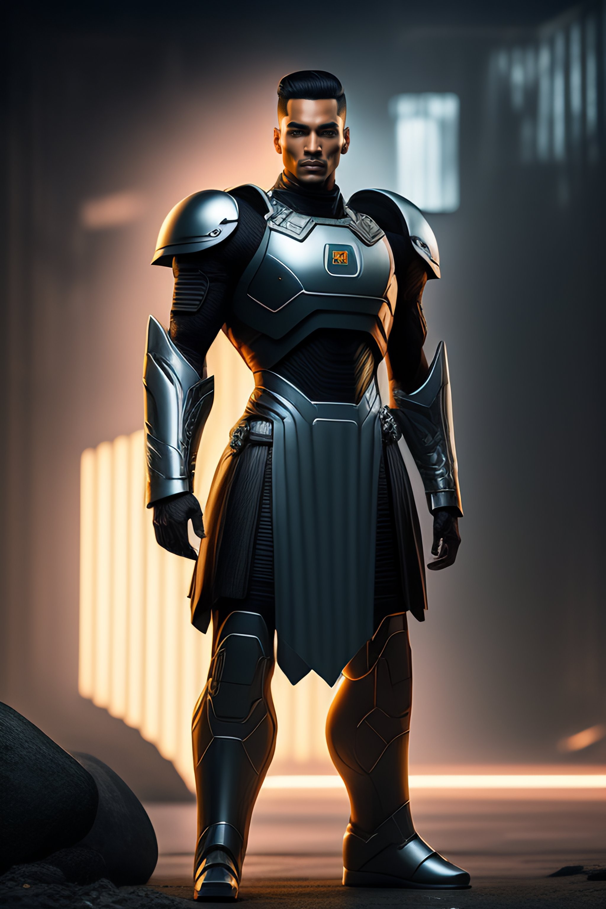 Lexica - An male human like android investigator with sleek, body off ...