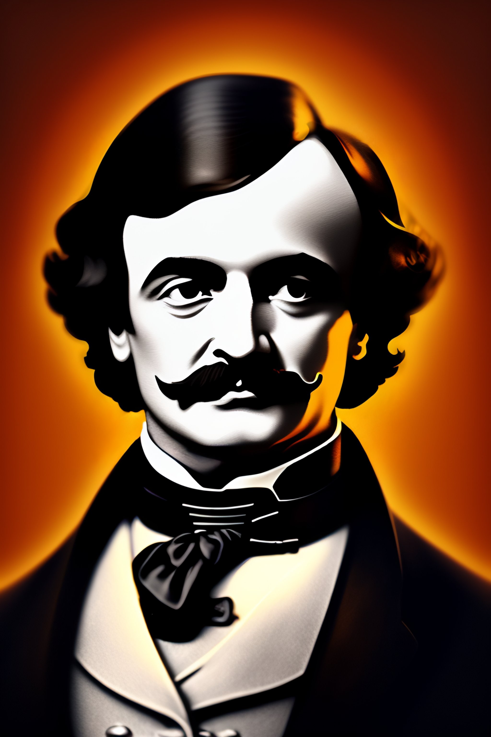 Lexica - Depict Edgar Allan Poe with a happy face in the 21st century