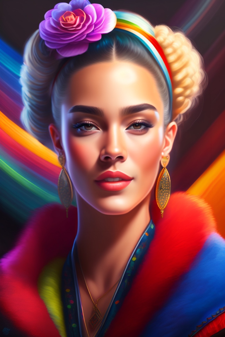 Lexica - Frida Calo, happy, drawing, in the house, epic,