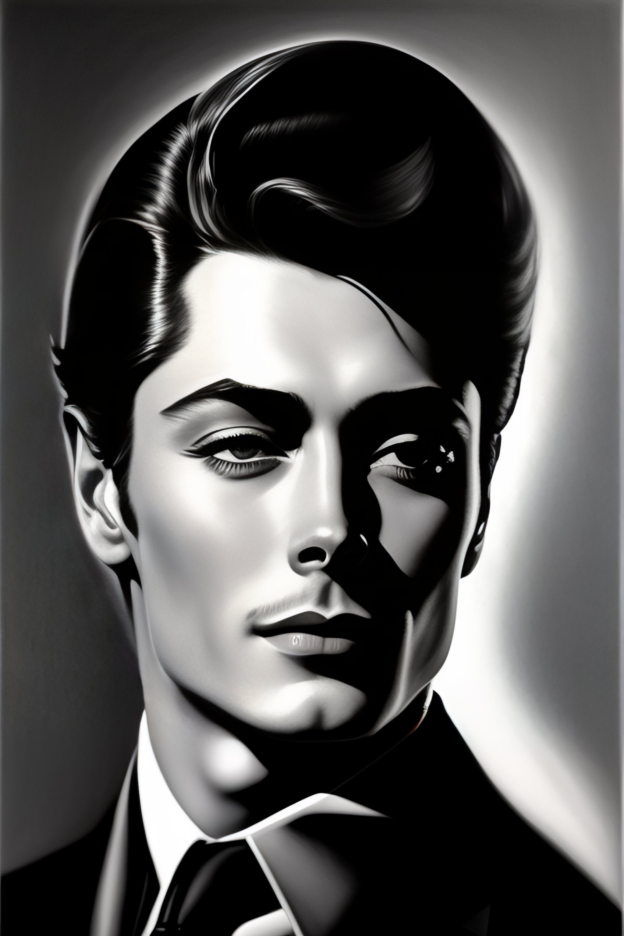 Lexica - Charcoal drawing of alain delon, by Jon Whitcomb