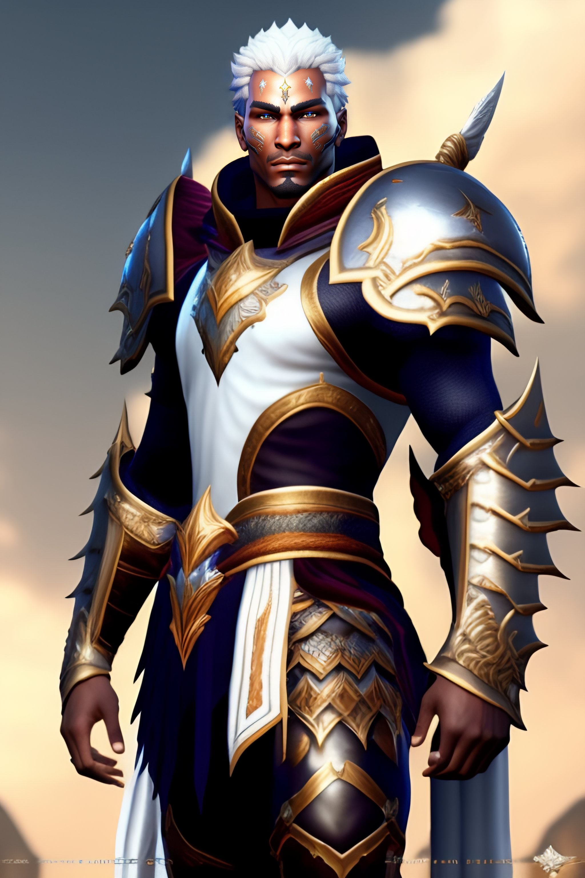 Lexica - Male human warrior wearing white majestic armor from lineage2 ...