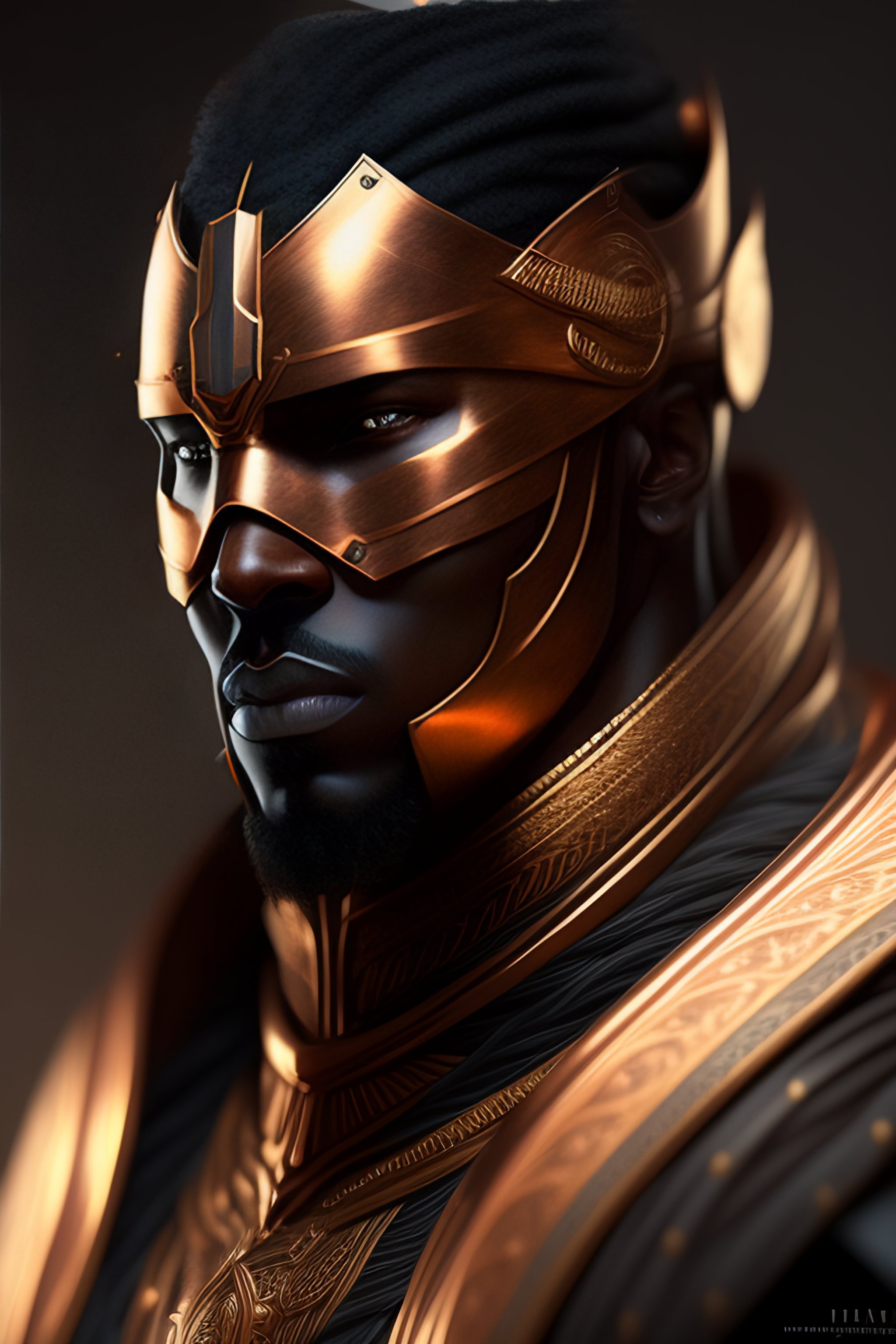 Lexica - Portrait of a masked god, copper wires, intricate, headshot ...