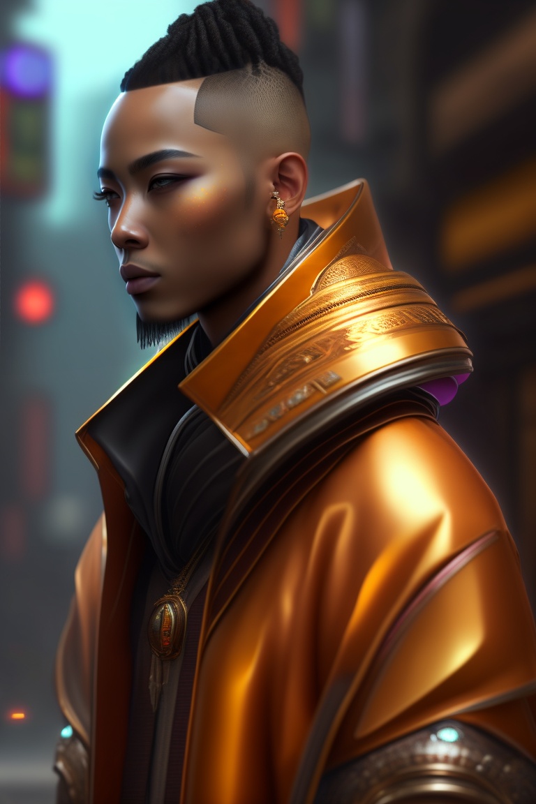 Lexica - Futuristic monk, Buddhism, cyberpunk, hyper realistic, 4K