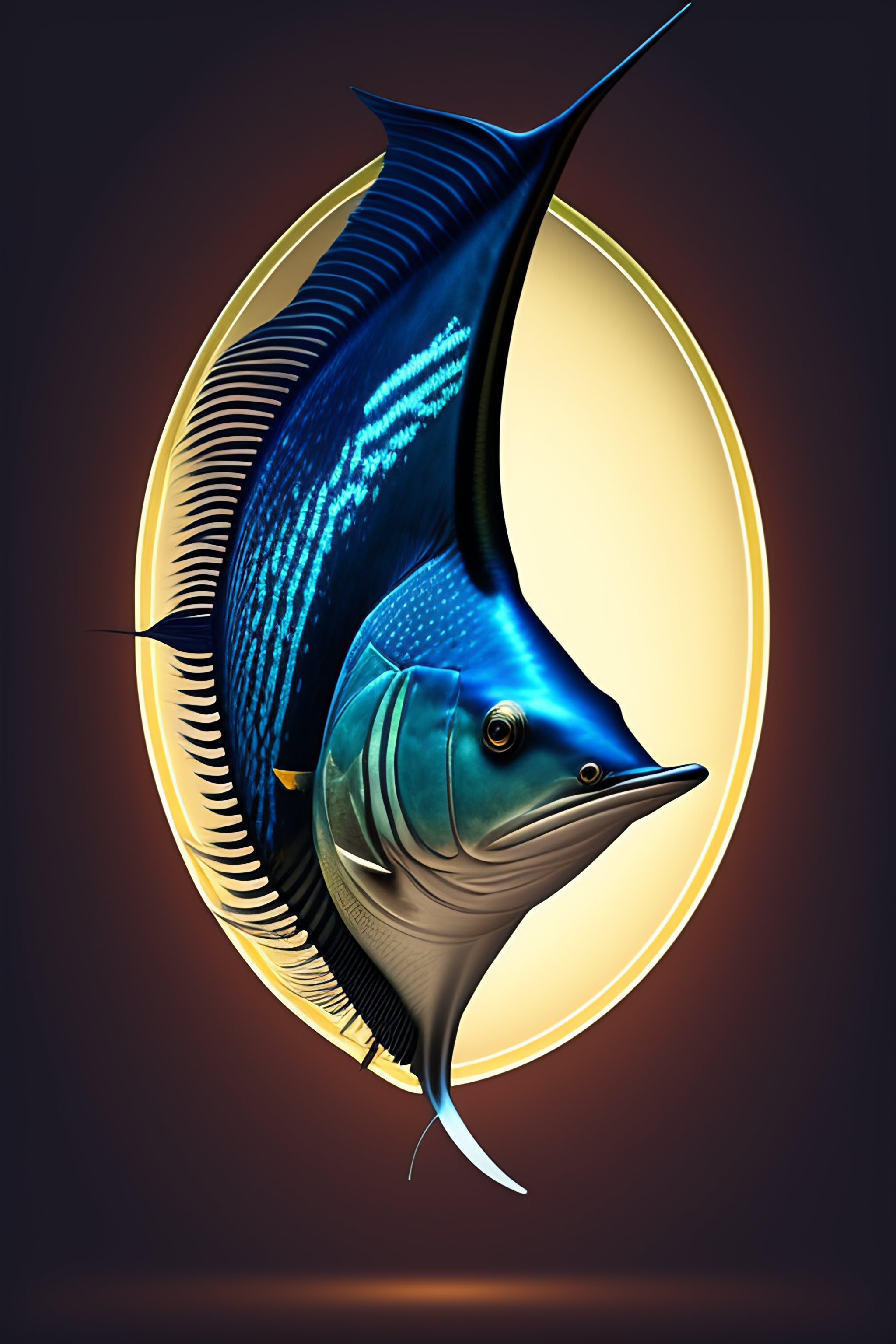 Lexica - Sailfish with dollar bill as dorsal fin