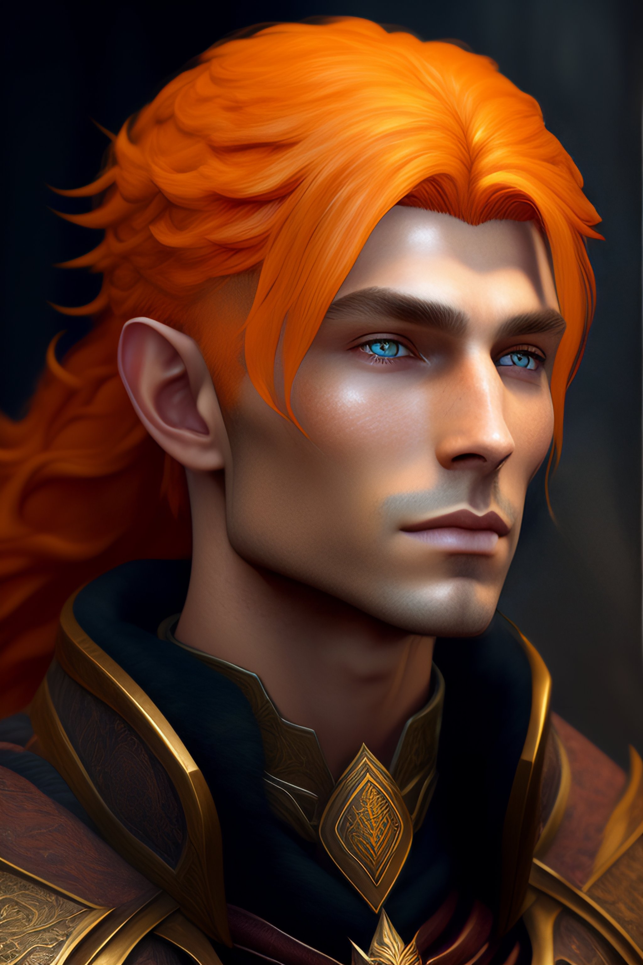Lexica - Portrait painting of an elven eladrin young man with short ...