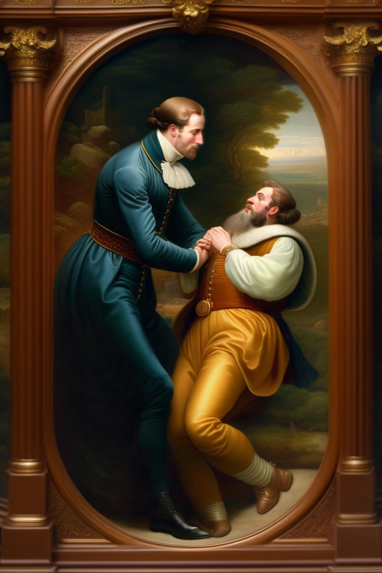 Lexica - Man rescuing a dying man, 19th century style