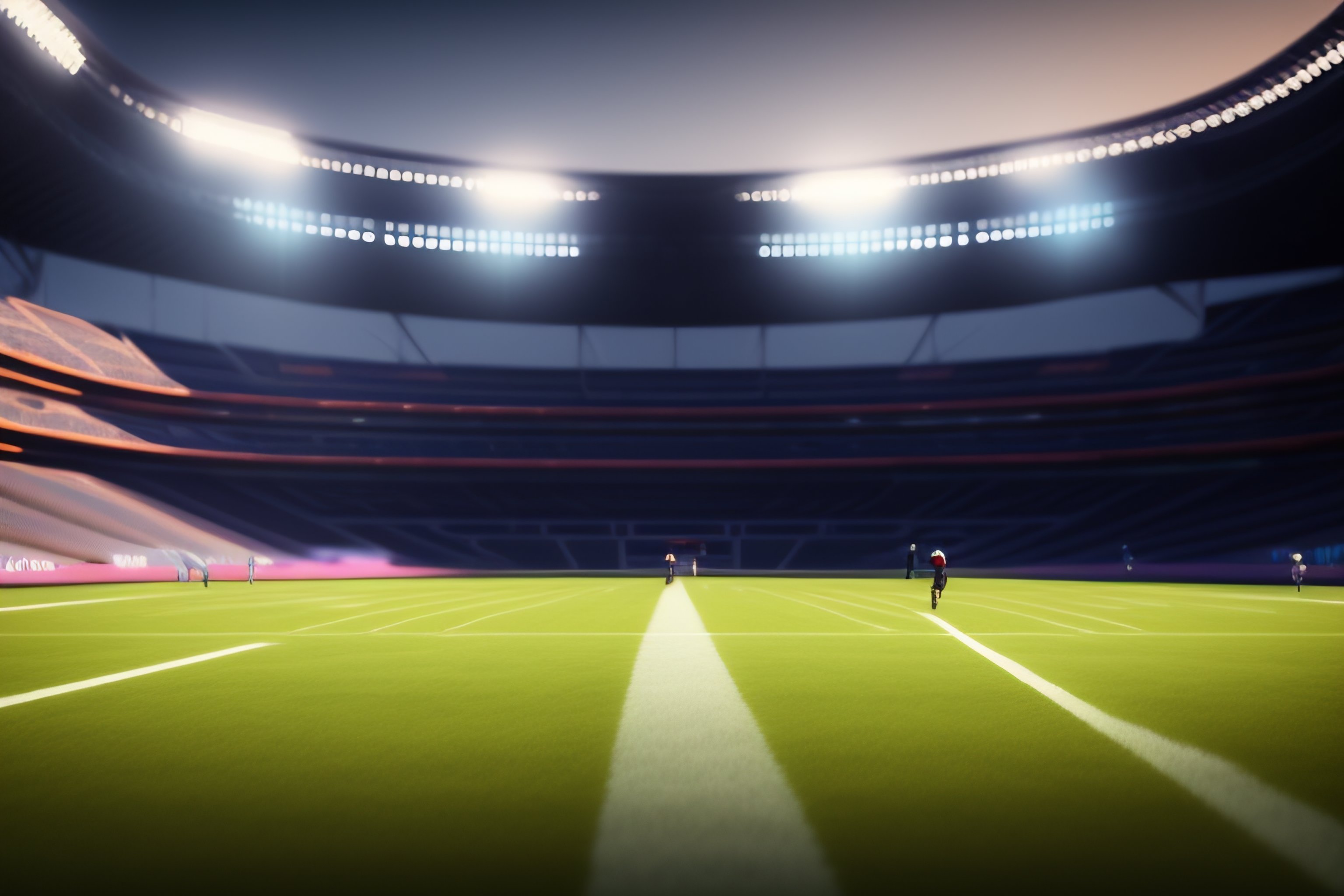 Lexica - Football stadium realistic, camera pov down to top, people on ...