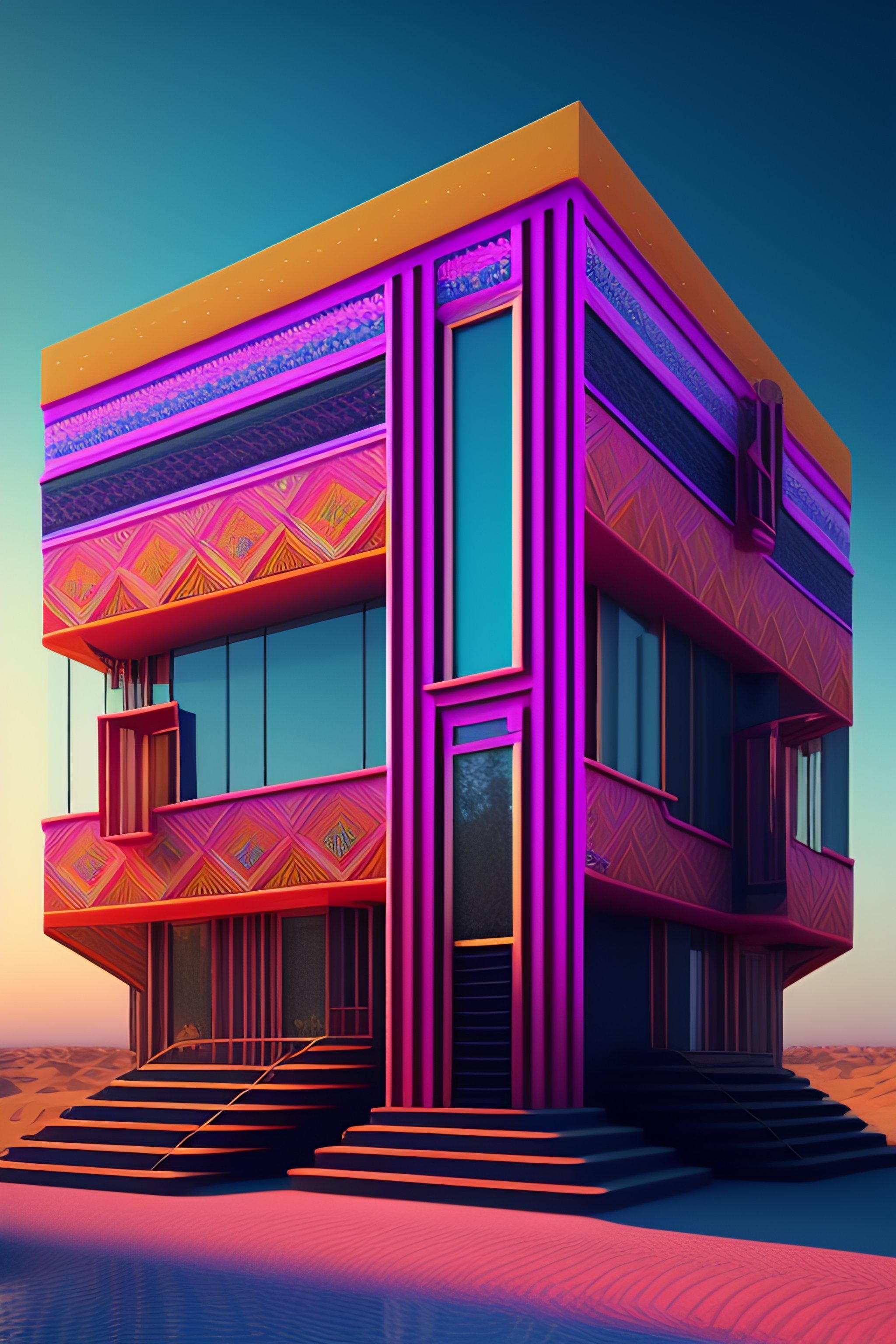 Lexica - The most psychedelic geometric patterned house imaginable ...