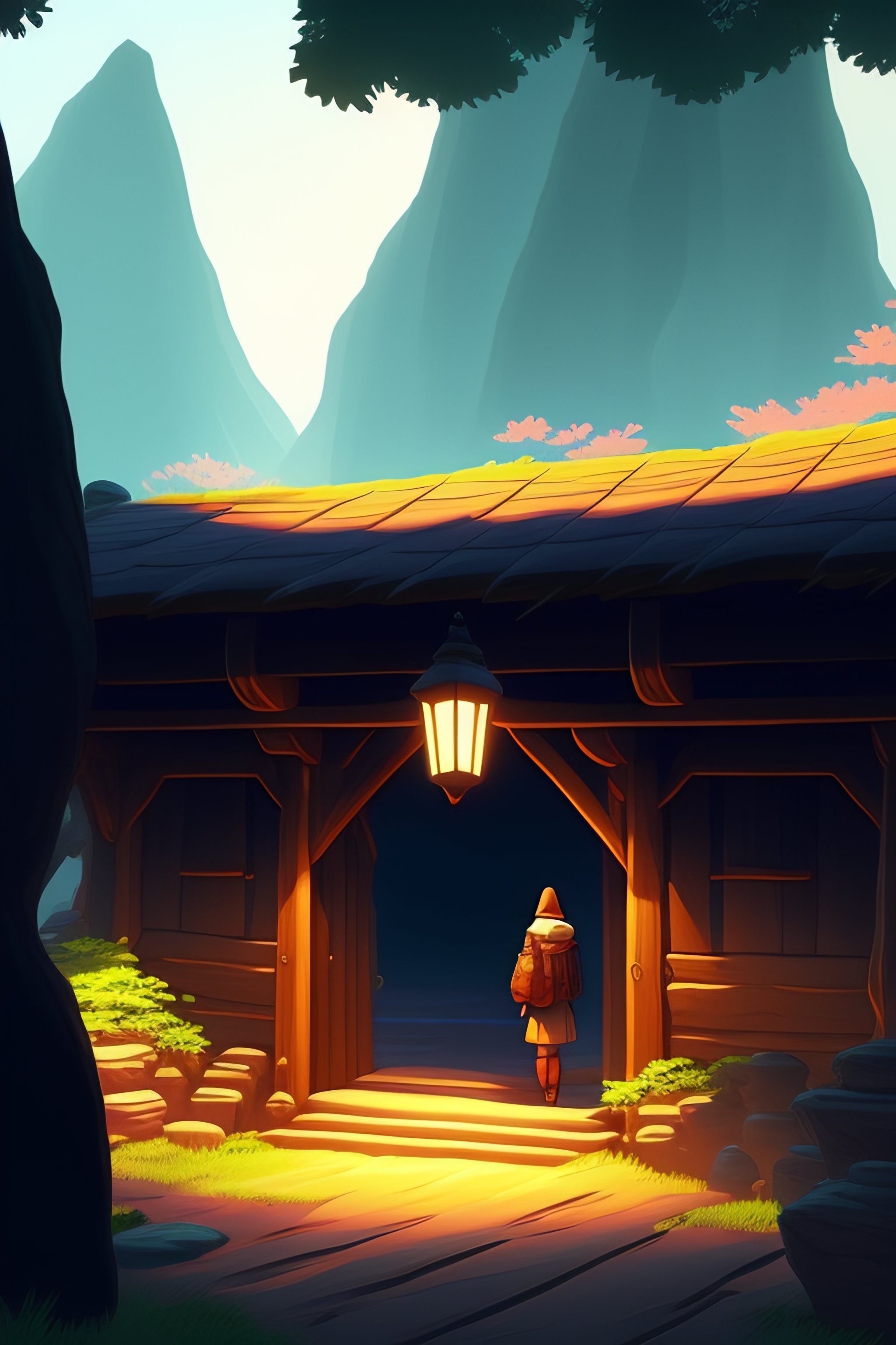 Lexica - Adventurers sneaking into bandit hideout, dramatic lighting ...