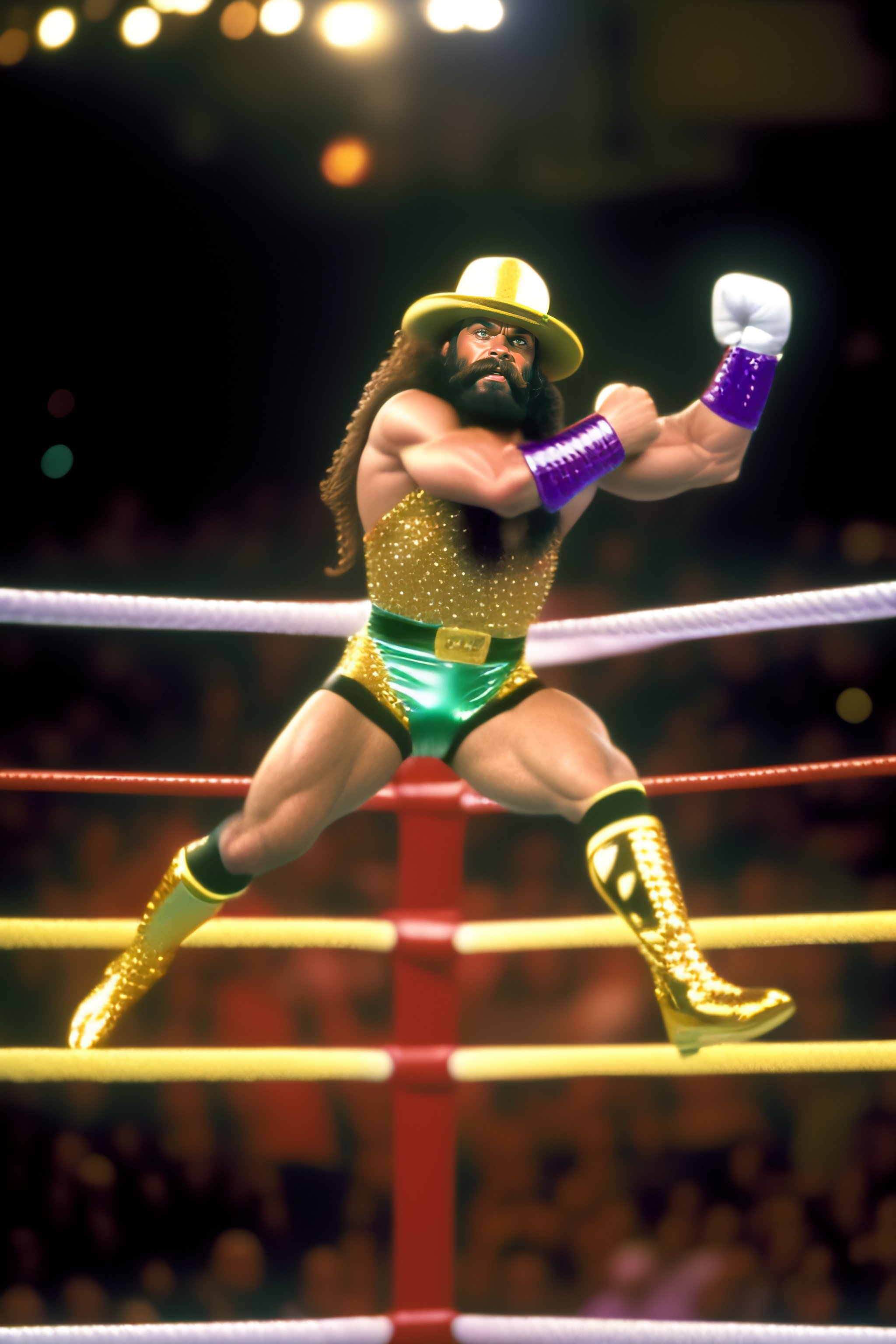Lexica - A bokeh photograph of Randy Macho Man Savage as a Muppet ...