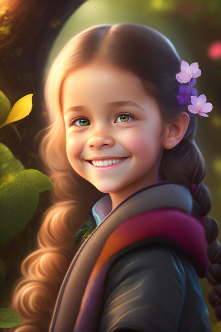 Lexica - Little girl named Sofia, with curious eyes and bright smile ...