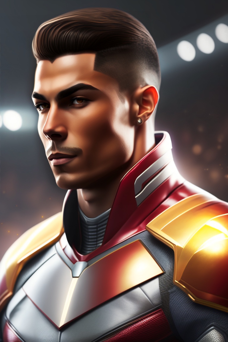 Lexica - Realistic image of Cristiano Ronaldo wearing an Iron Man suit ...