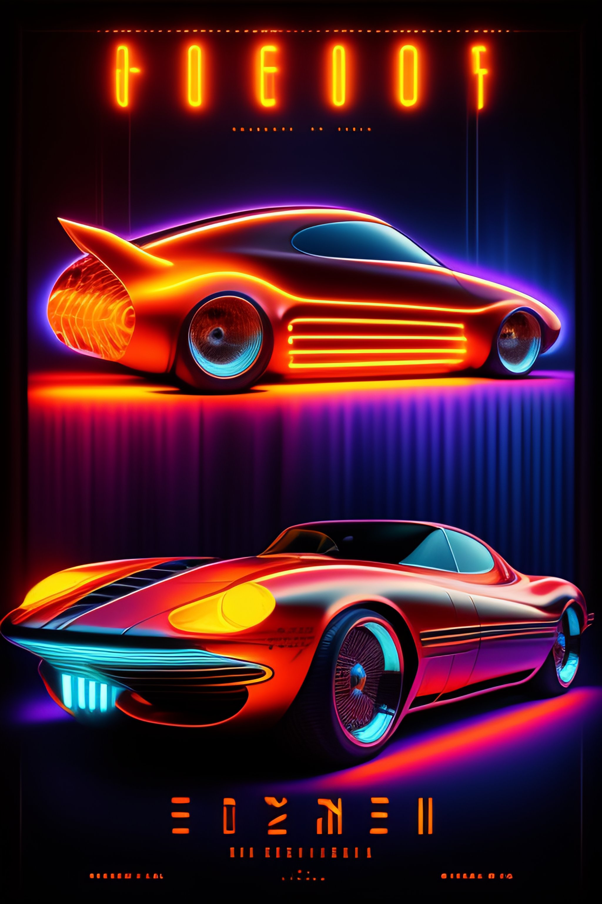 Lexica - Vintage Poster Medium Shot 1920, futuristic cyberpunk ...