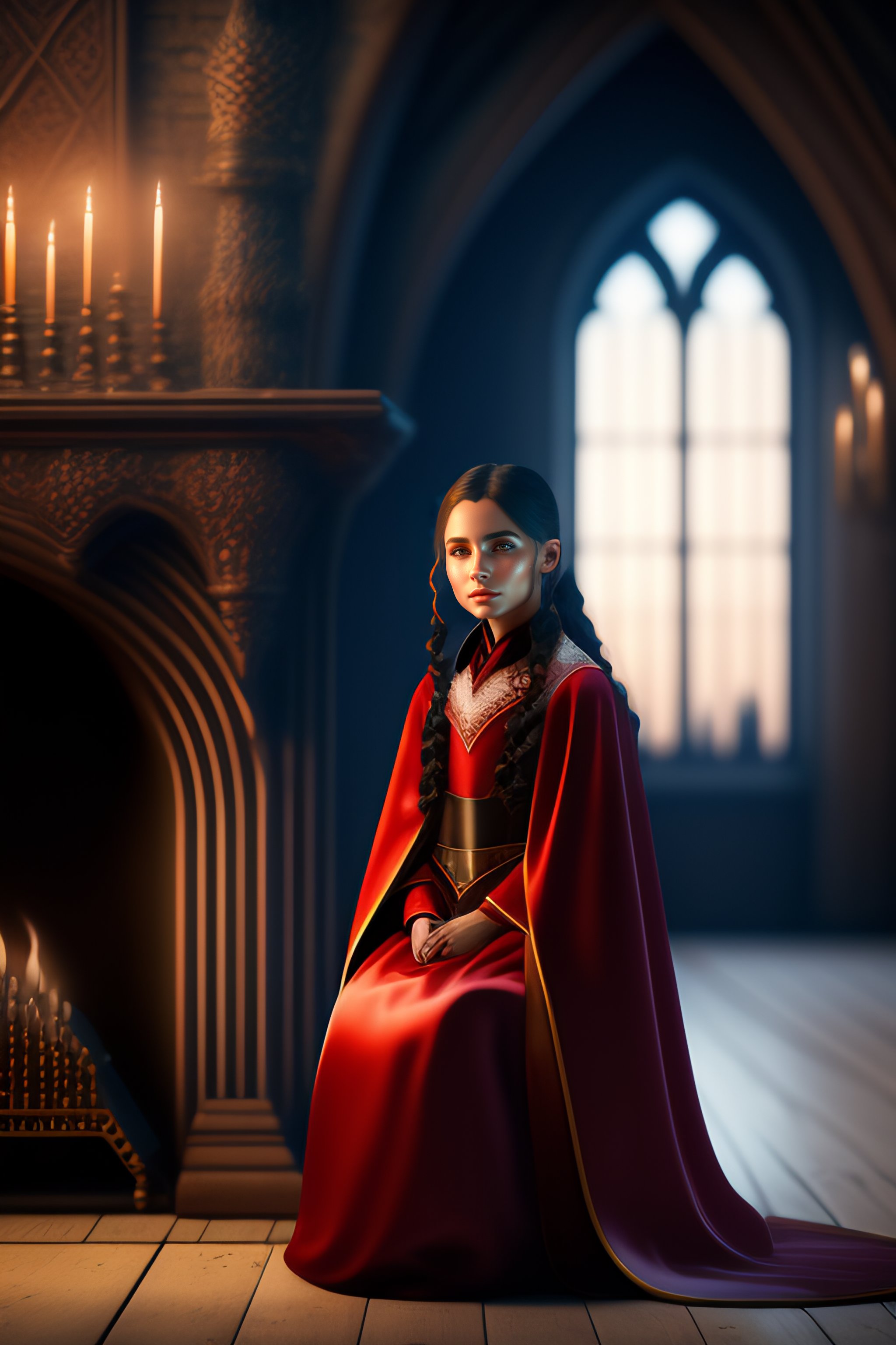 Lexica - Vampire girl, wearing elegant ancient robe, sits in a chair ...