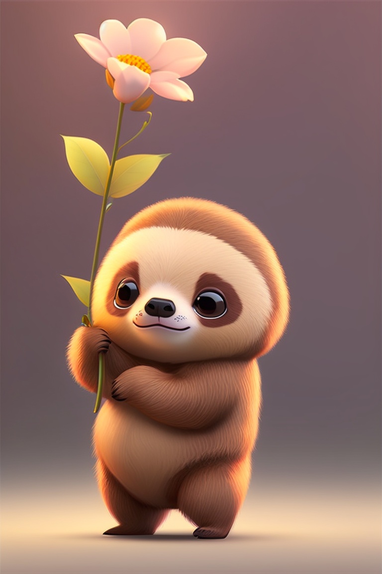 Lexica - The cutest chibi sloth you'll ever see dancing wearing a 3 ...