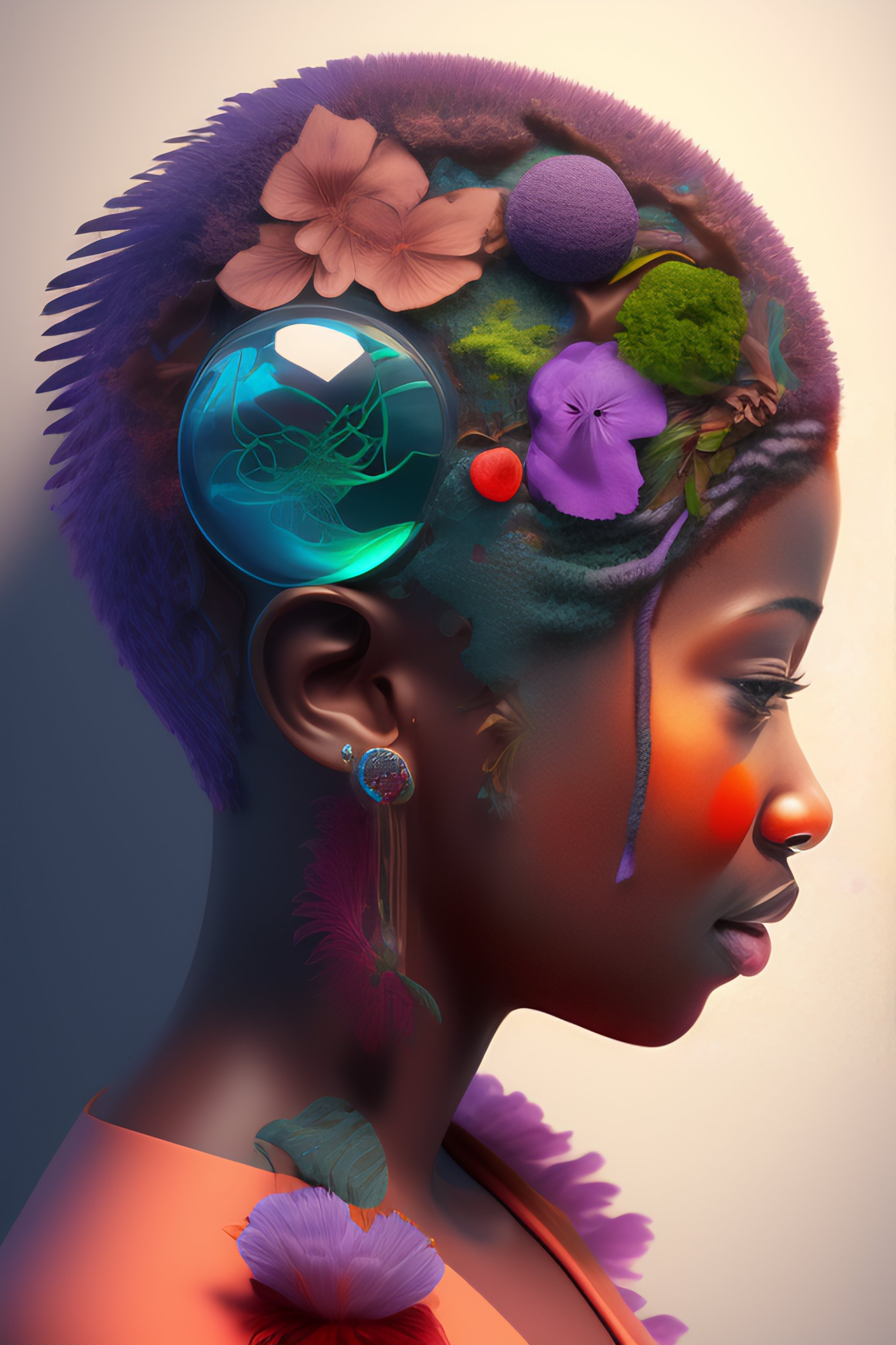 Lexica - The anatomy of a zoombie head made of health food, an ...