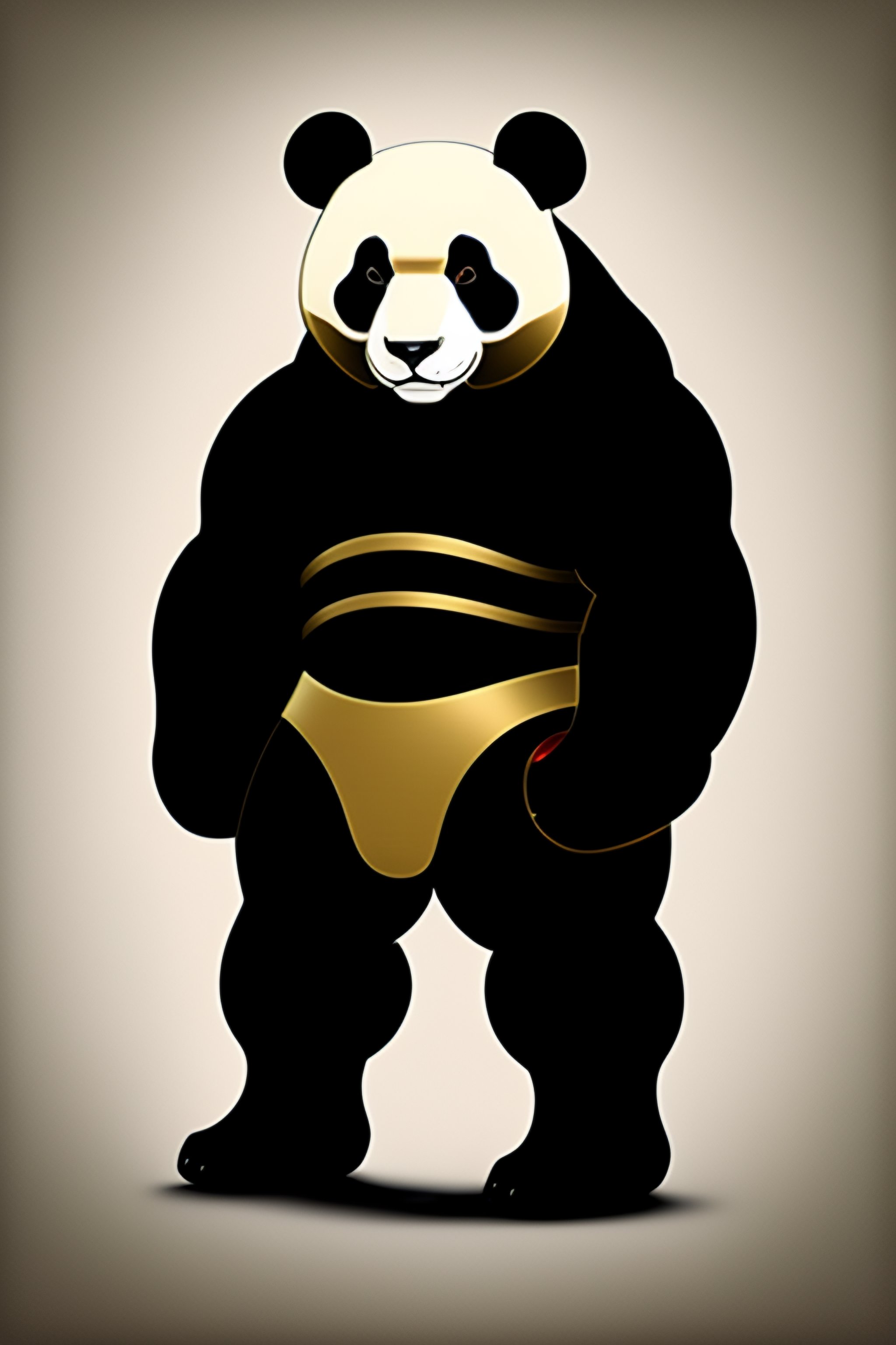 Lexica - Panda armored, cartoon style, minimalist