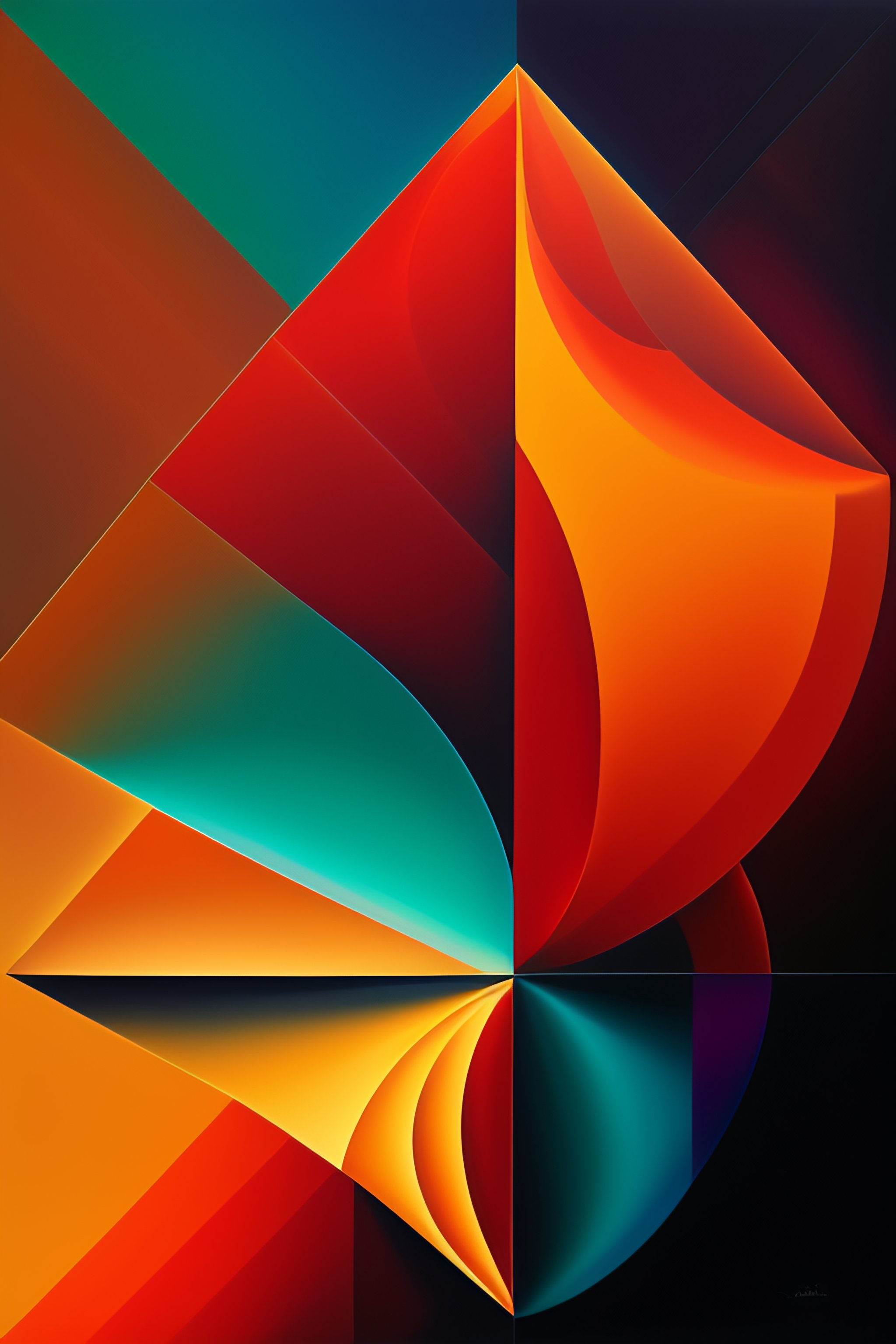 Lexica - A single Geometric Figure, warm color , hope