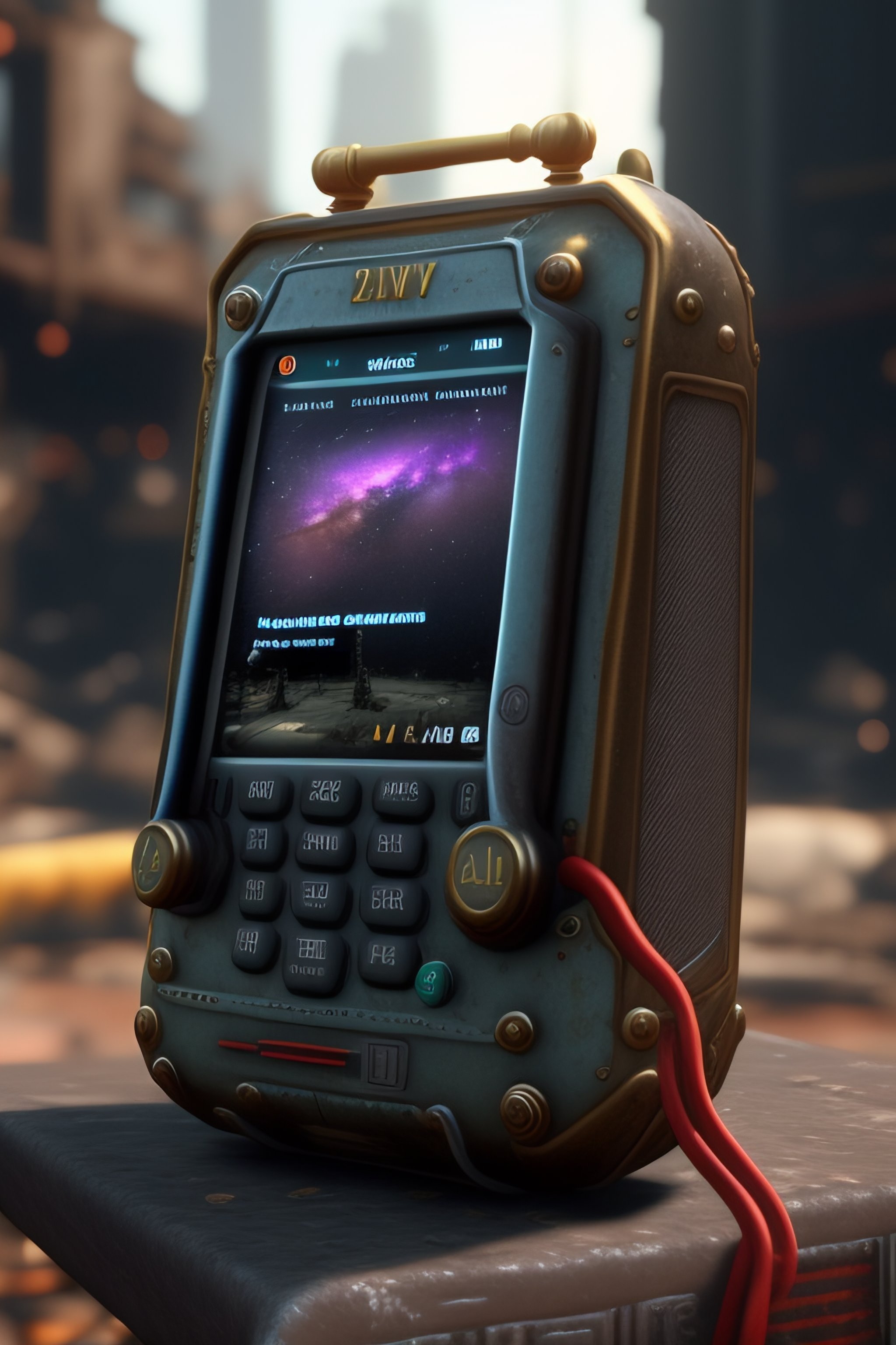 Lexica - An extremely complex Fallout 4 Mobile phone, Waste punk, gray