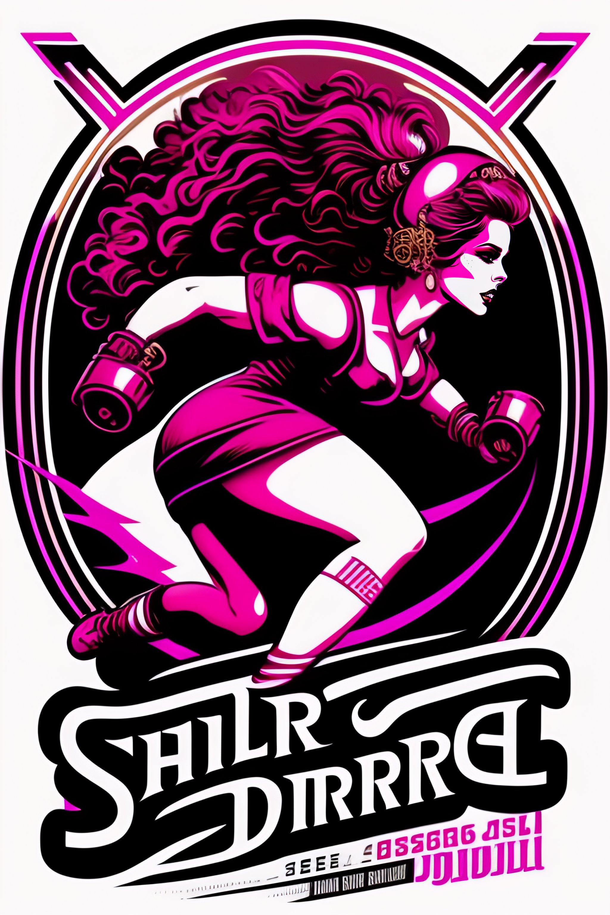 Lexica - Roller derby girl sprinting Cross-Over, logo design by ...