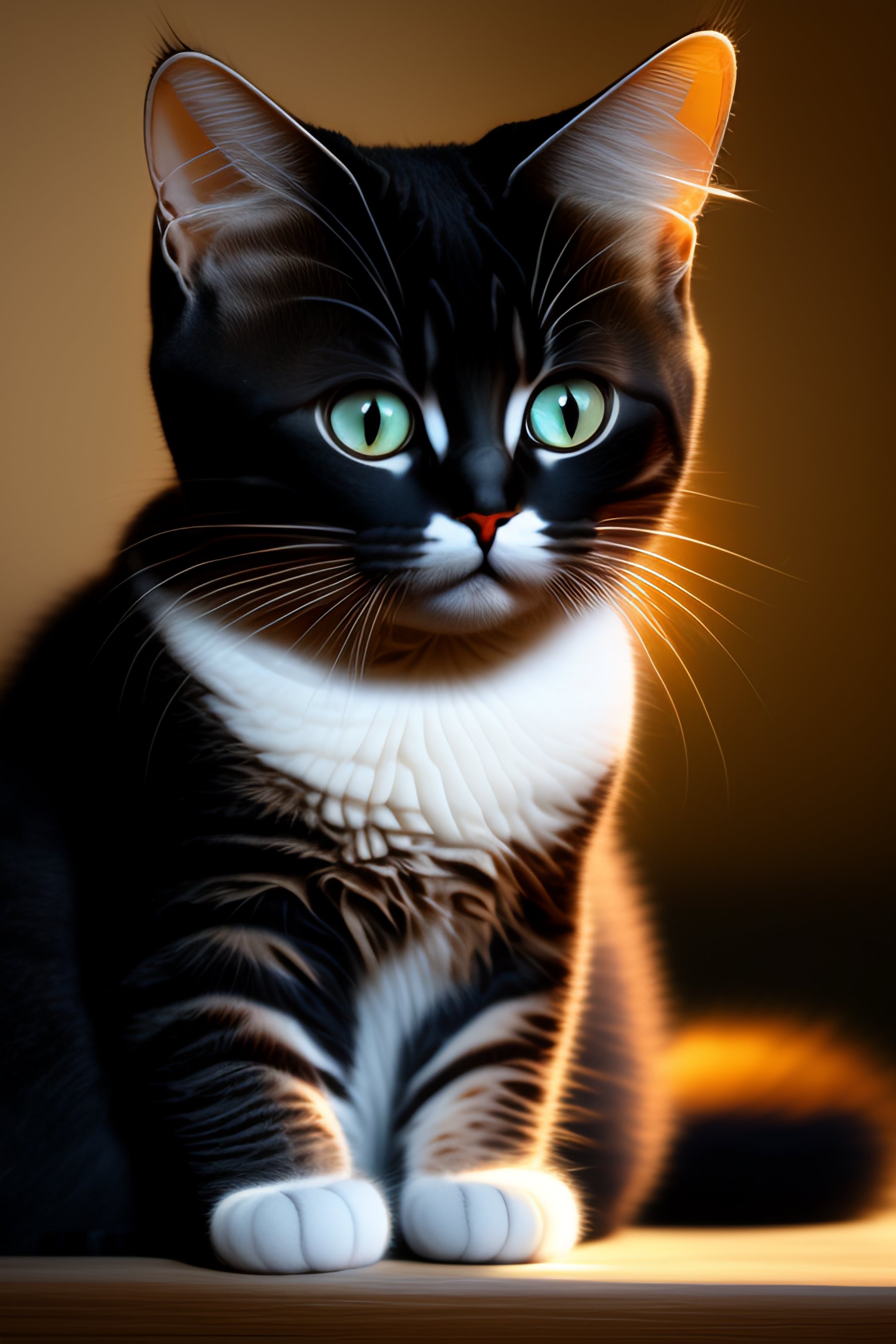 Lexica - Cat neko black cute big eyes