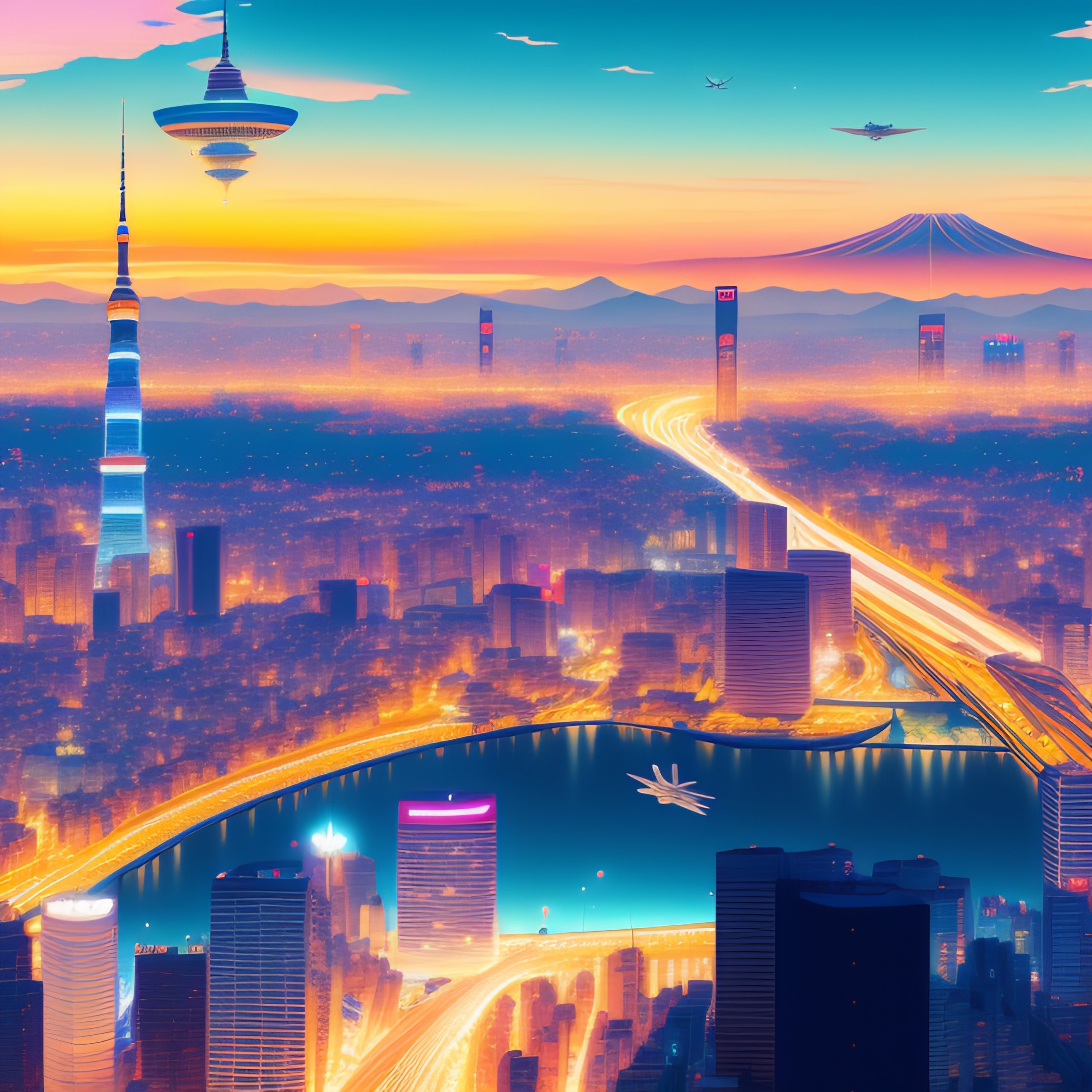 Lexica - Illustration of Tokyo by Tatsuki Fujimoto, city landscape with ...